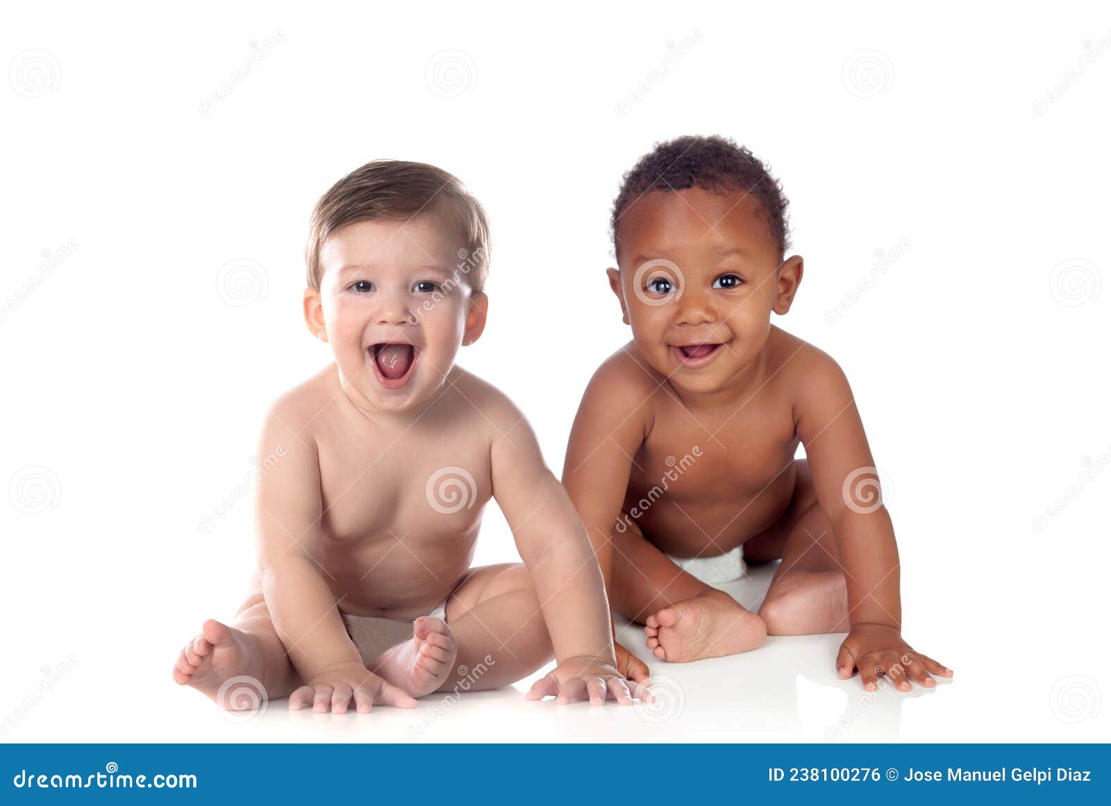 Cute Babies on White Background Stock Photo - Image of adorable, infant ...