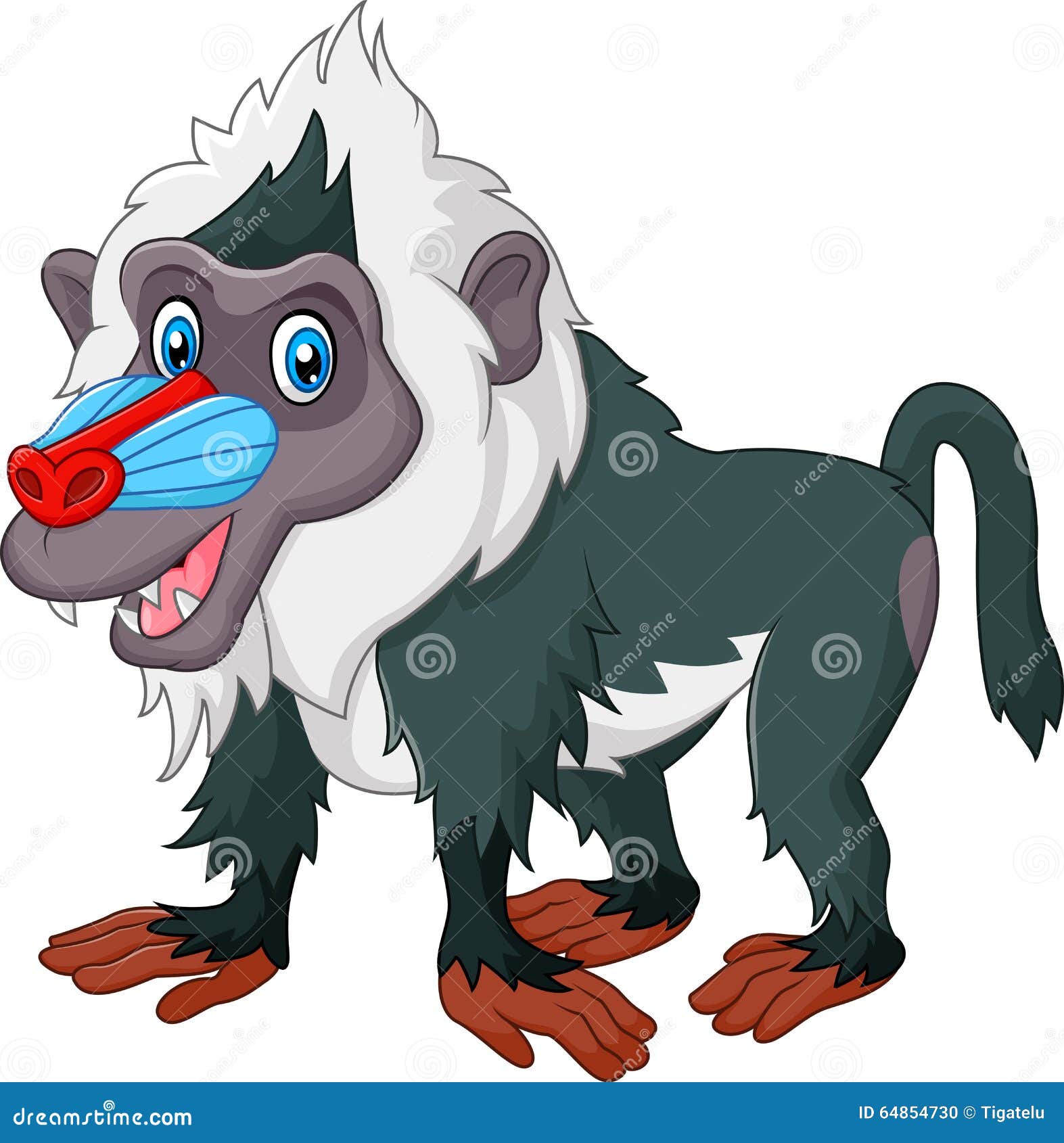 Cute Baboon Isolated on White BacKground Stock Vector - Illustration of ...