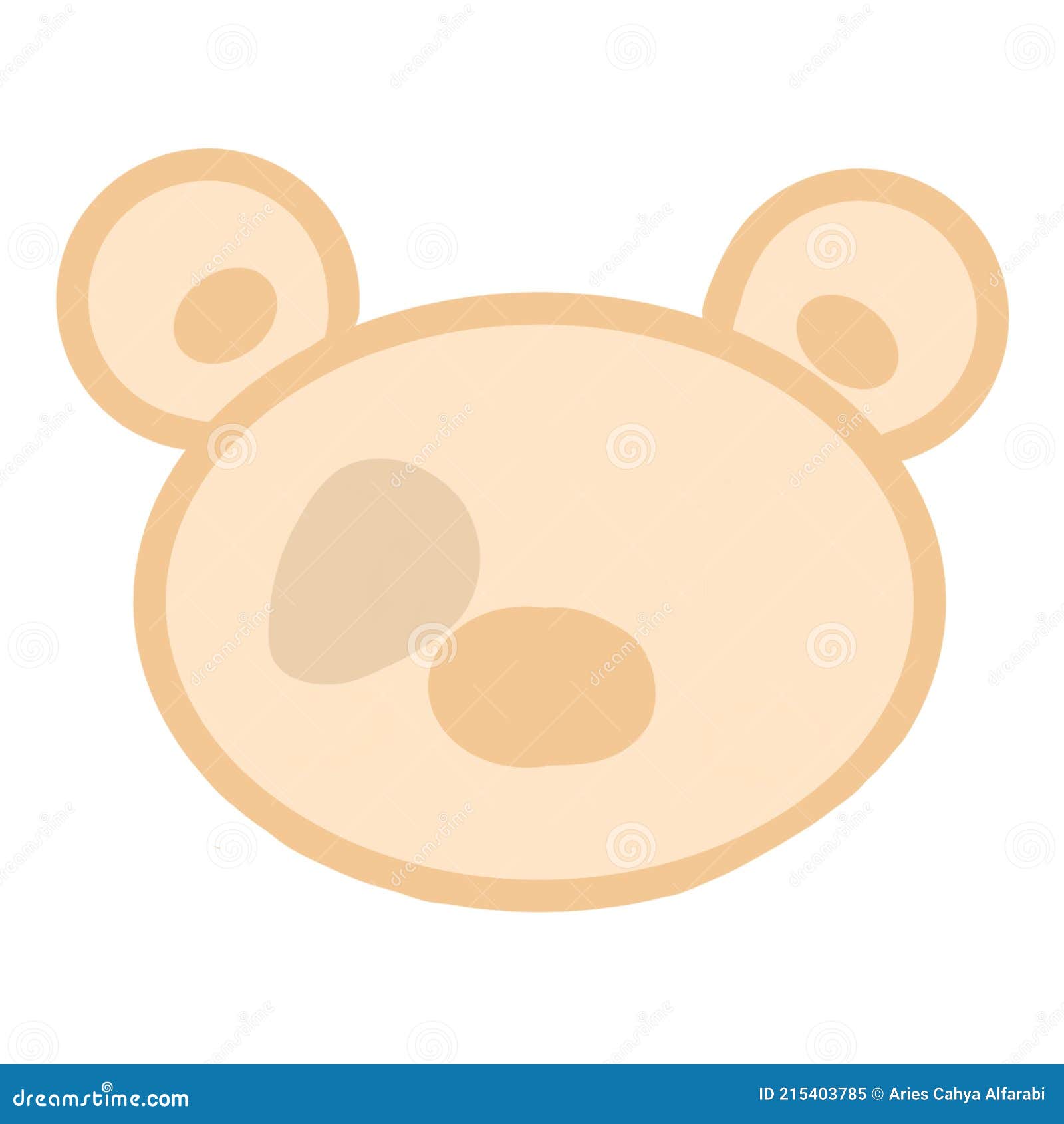 Cute Baby Bear Head Faceless Icon Stock Illustration - Illustration of ...