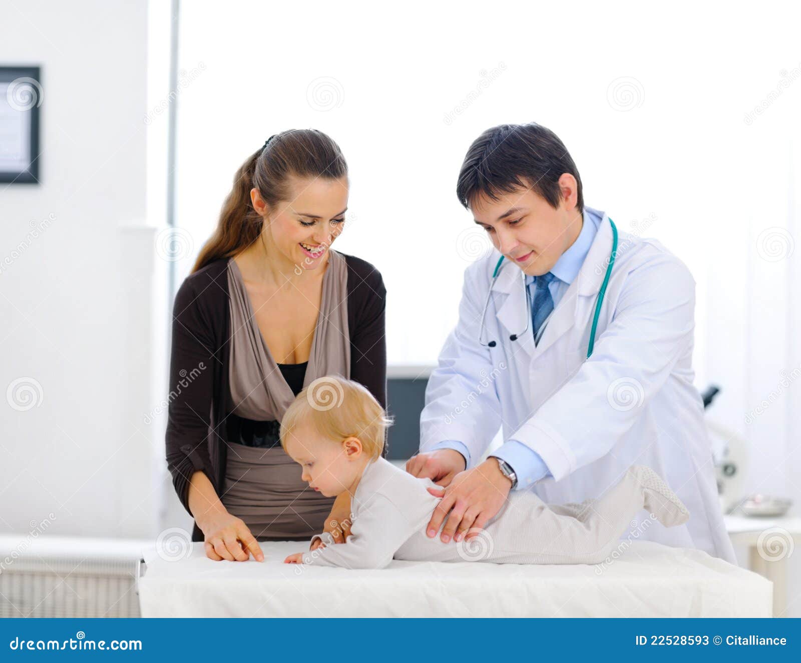 Cute Baby Being Checked by a Pediatric Doctor Stock Image - Image of ...