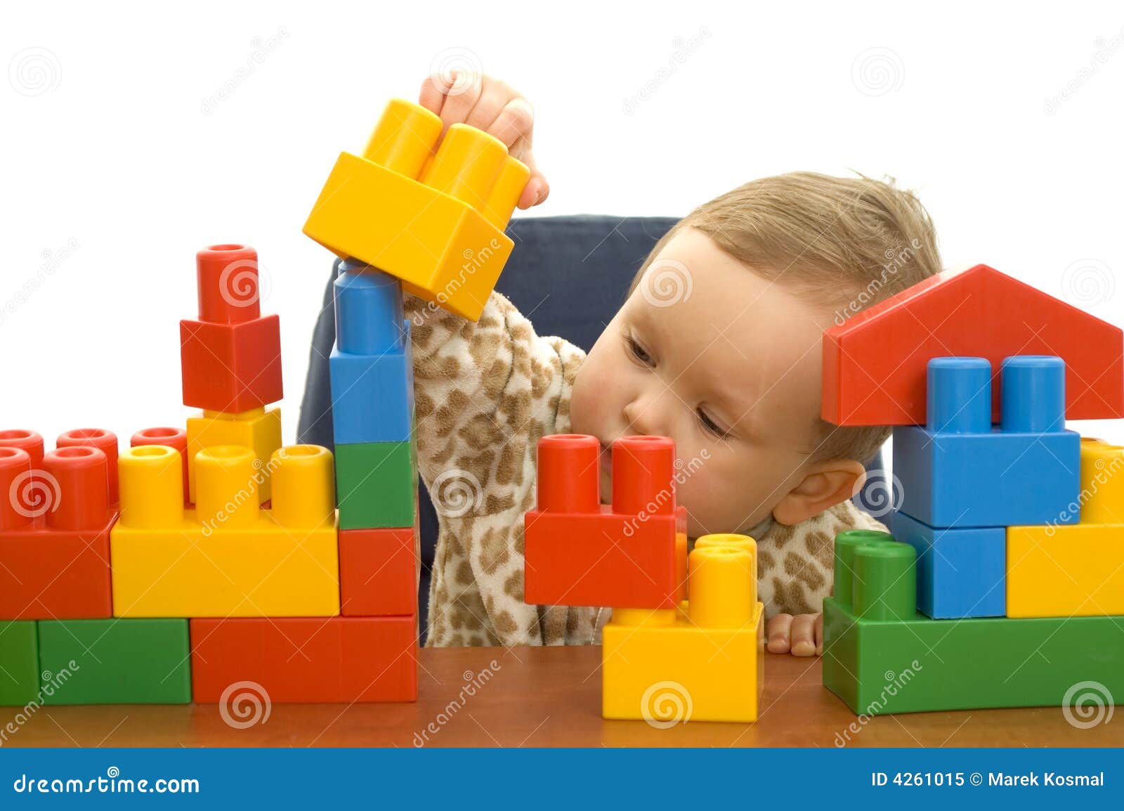 Cute baby with blocks stock image. Image of charming, happy - 4261015