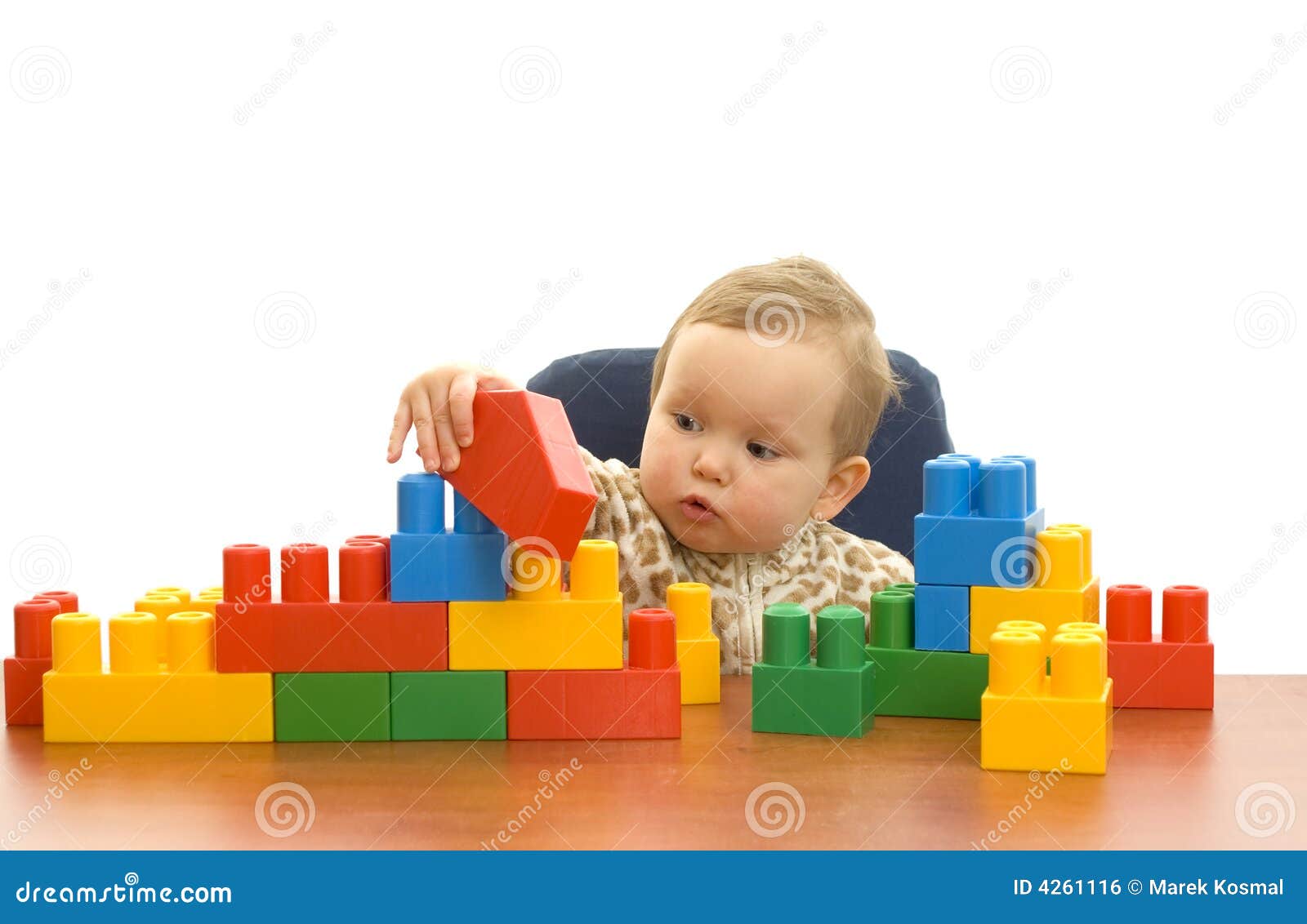 Cute baby with blocks stock photo. Image of block, baby - 4261116