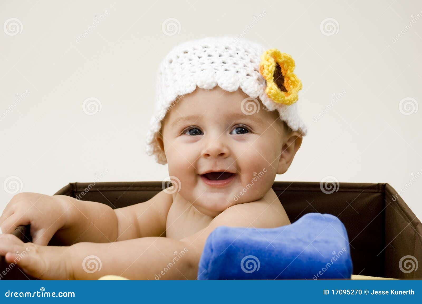 Cute Baby in Box stock photo. Image of flower, infant - 17095270