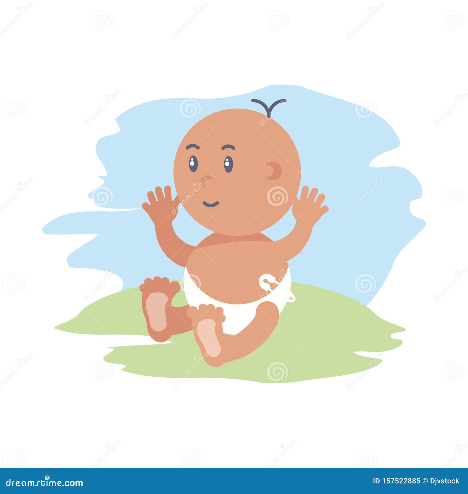 Cute Baby Boy Avatar Character Stock Illustration - Illustration of ...