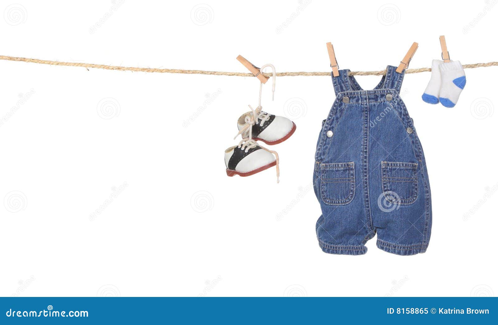 Cute Baby Boy Clothes Hanging on a Rope Stock Image - Image of hang ...
