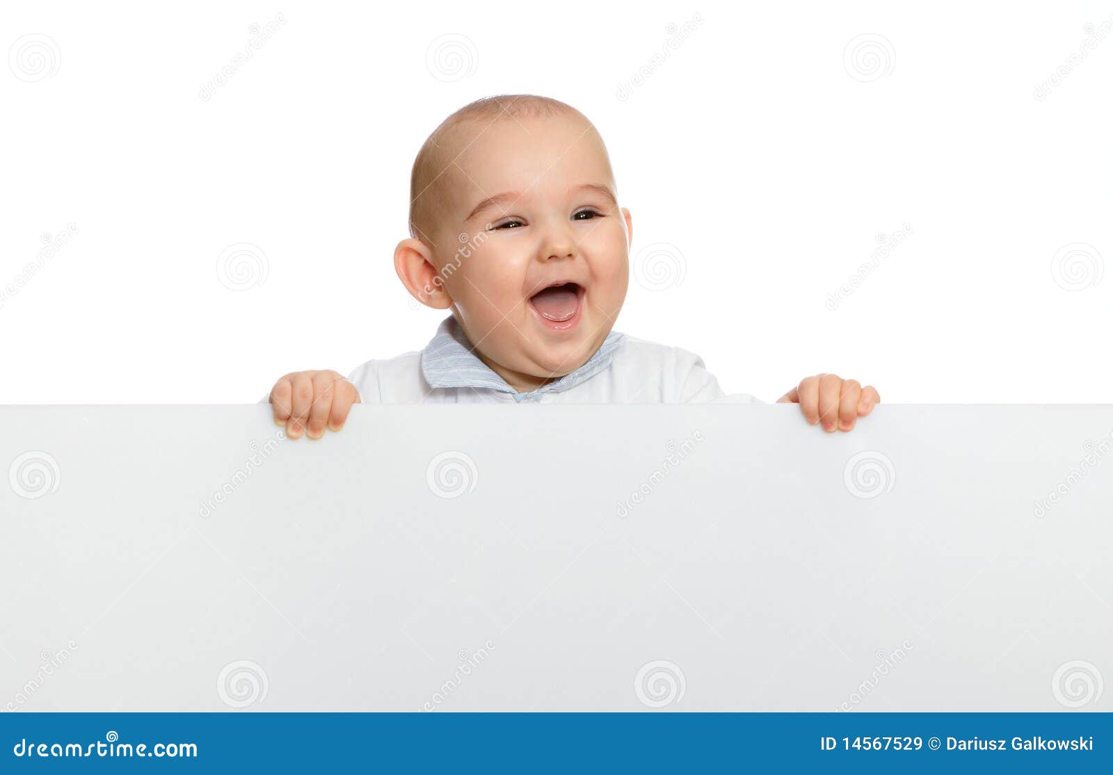 Cute Baby Boy Holding Empty Blank Board Stock Image - Image of paper ...