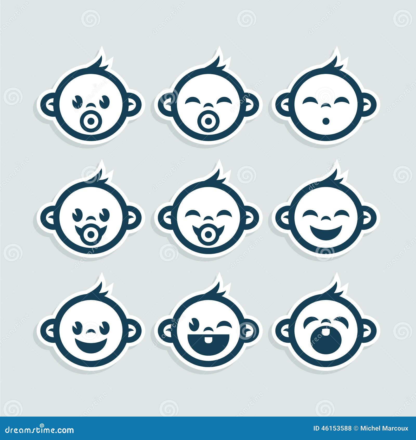 Cute Baby Boy Icons stock vector. Illustration of decorative - 46153588