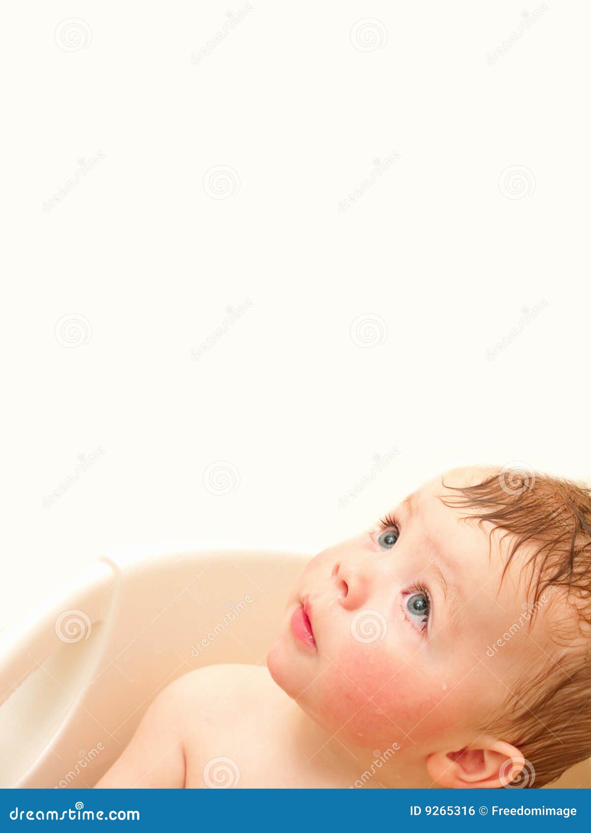Cute Baby Boy Looking Up at Copyspace Stock Photo - Image of looking ...