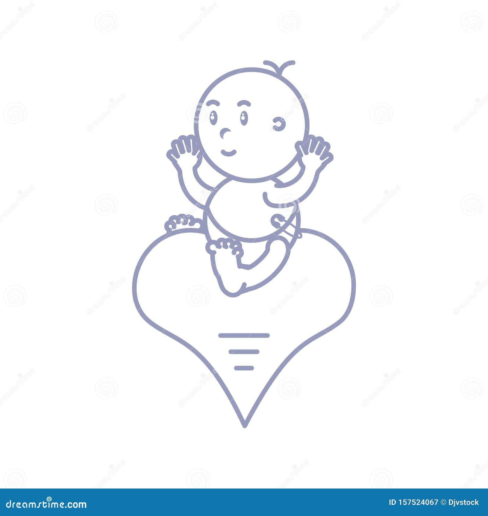Cute Baby Boy Sitting in Heart Stock Illustration - Illustration of ...