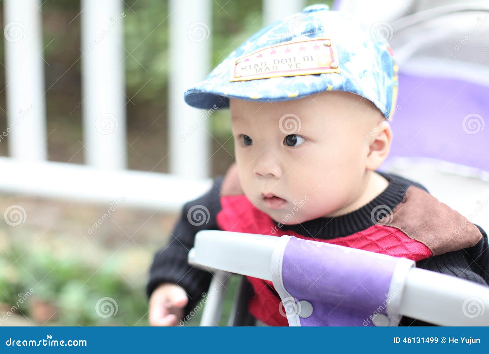 Cute Baby Boy Sitting in Stroller Stock Image - Image of leisure ...