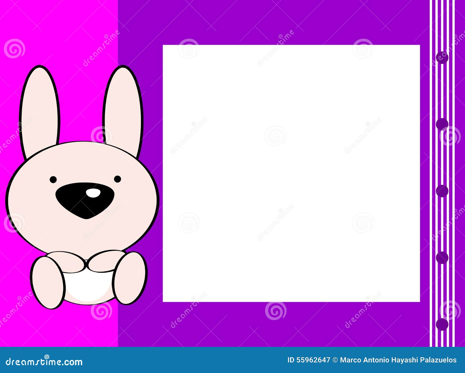 Cute Baby Bunny Frame Background Stock Vector - Illustration of drawing ...