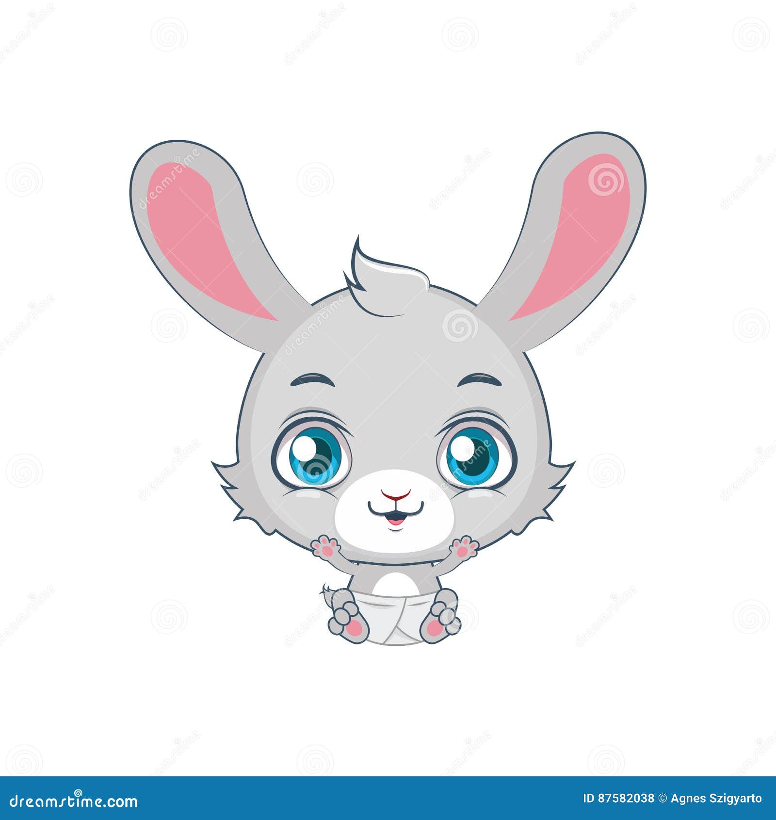 Cute Baby Bunny Illustration Stock Vector - Illustration of character ...