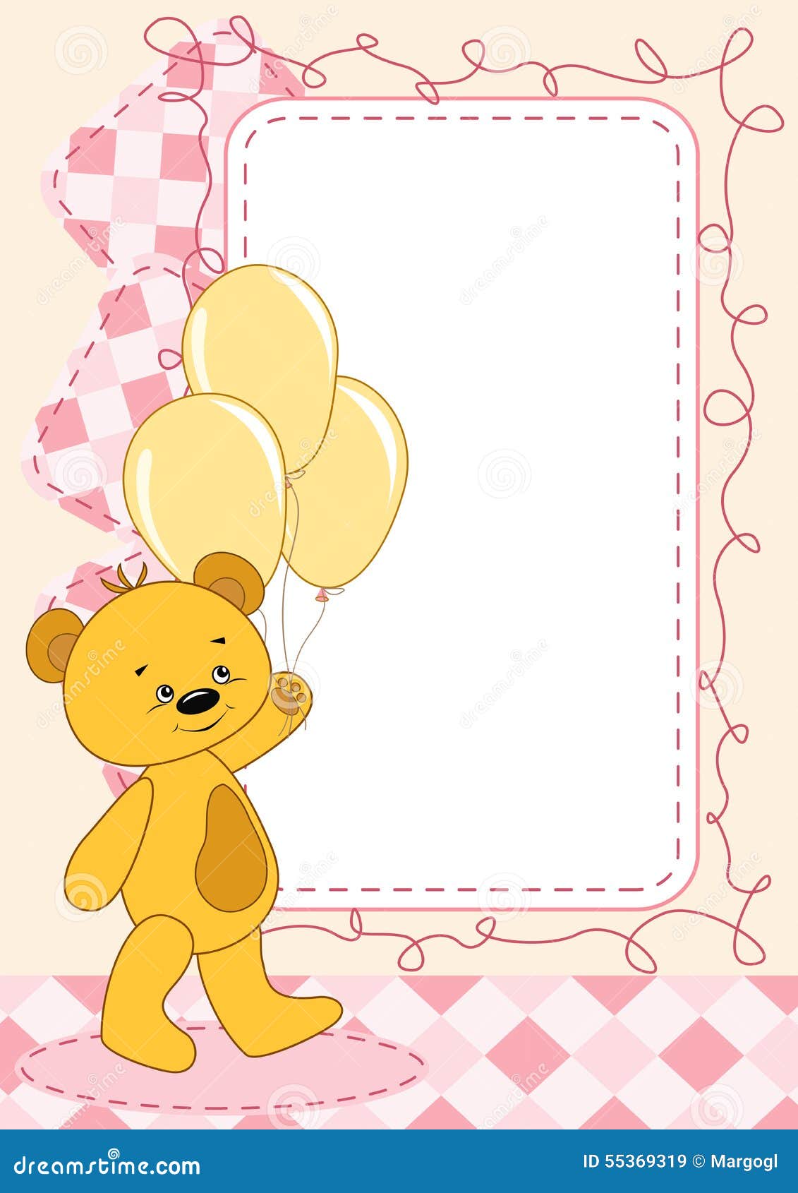 Cute baby card stock vector. Illustration of edging, edge - 55369319