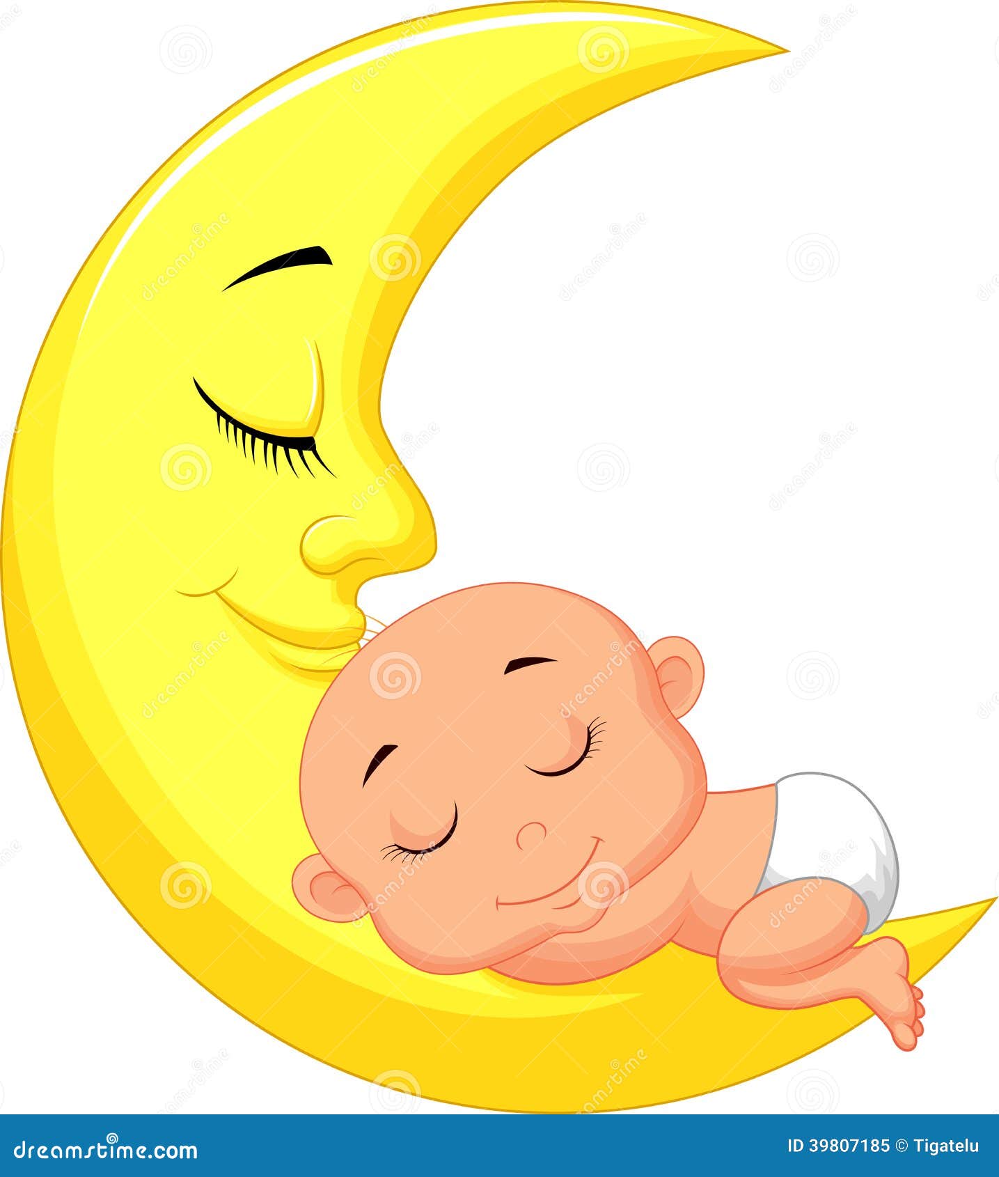 Sleeping Moon Cartoon