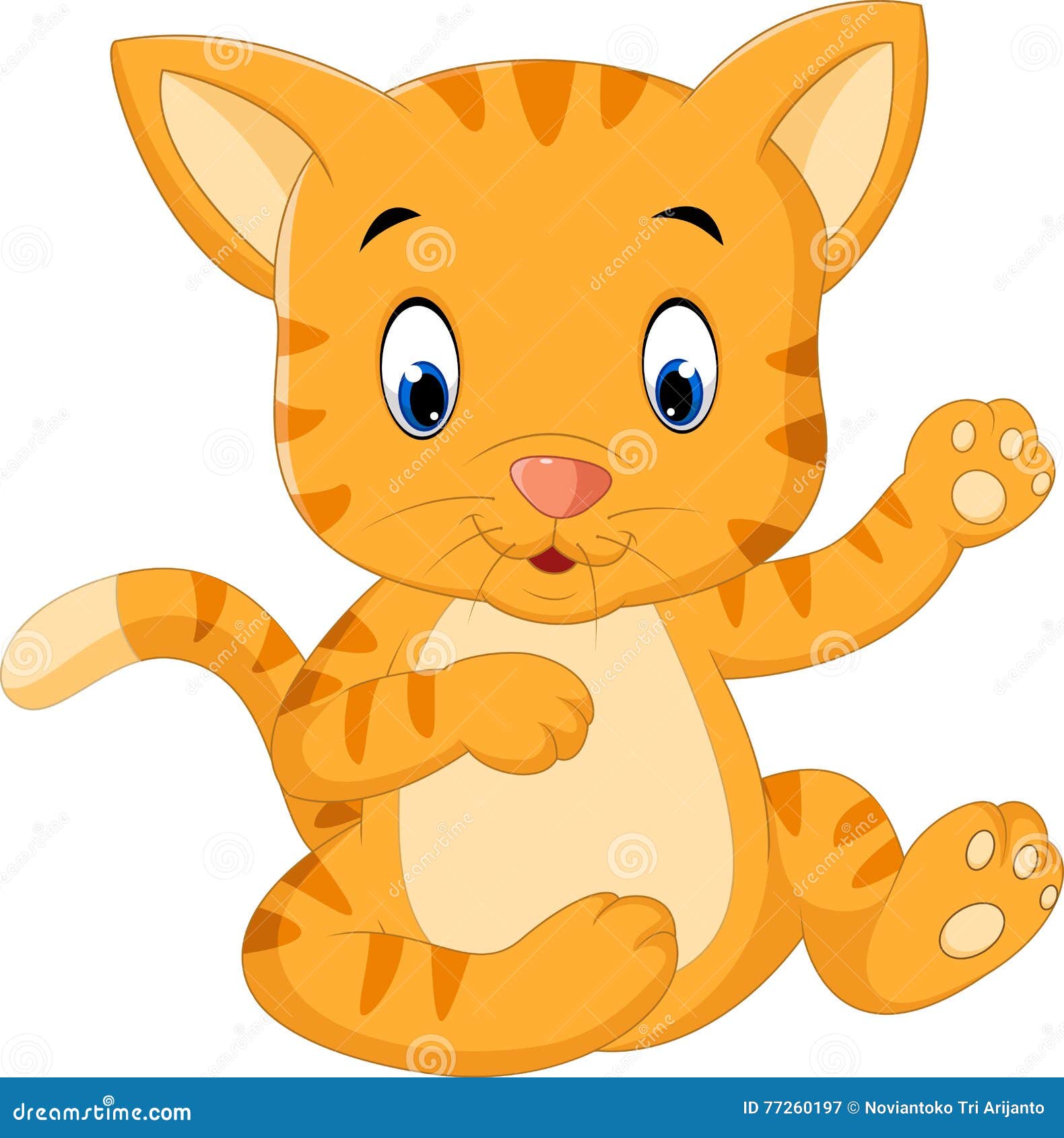 Cute baby cat cartoon stock vector. Illustration of single - 77260197