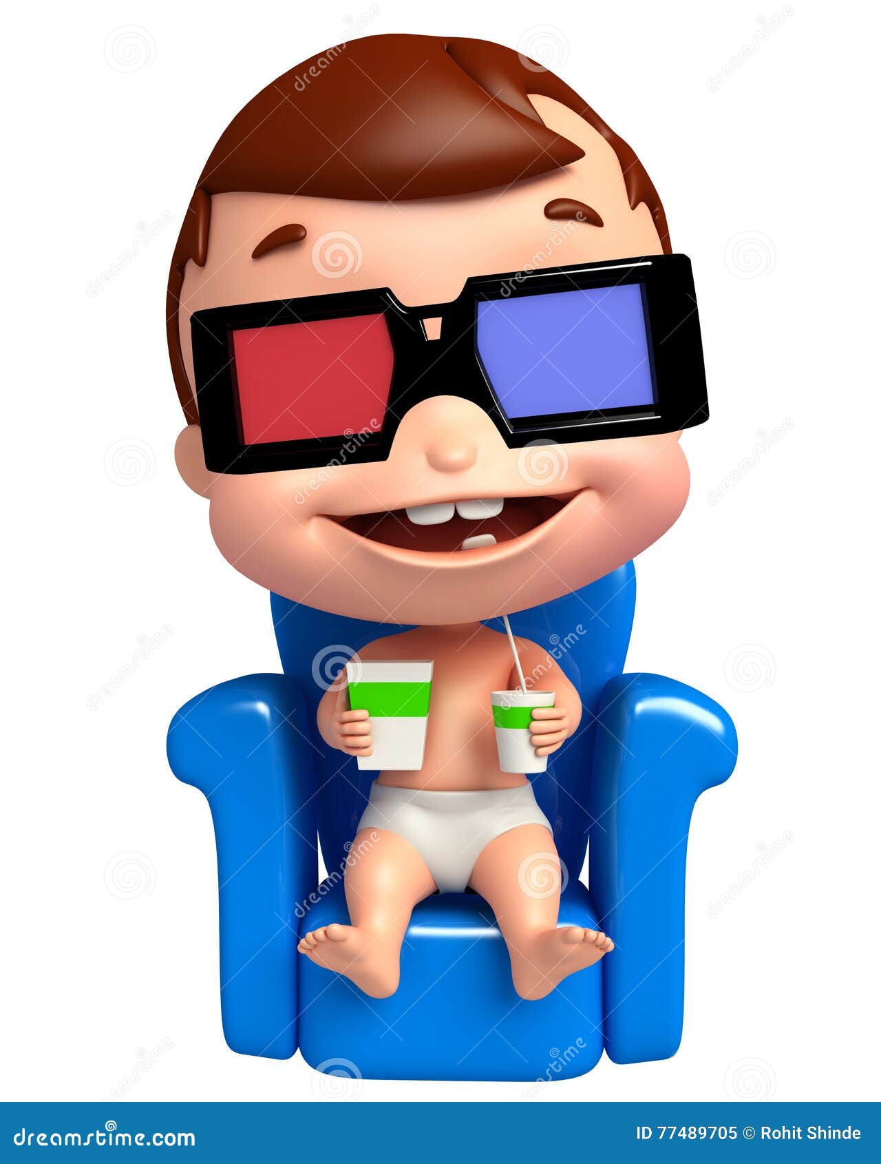 Cute baby with chair stock illustration. Illustration of school - 77489705