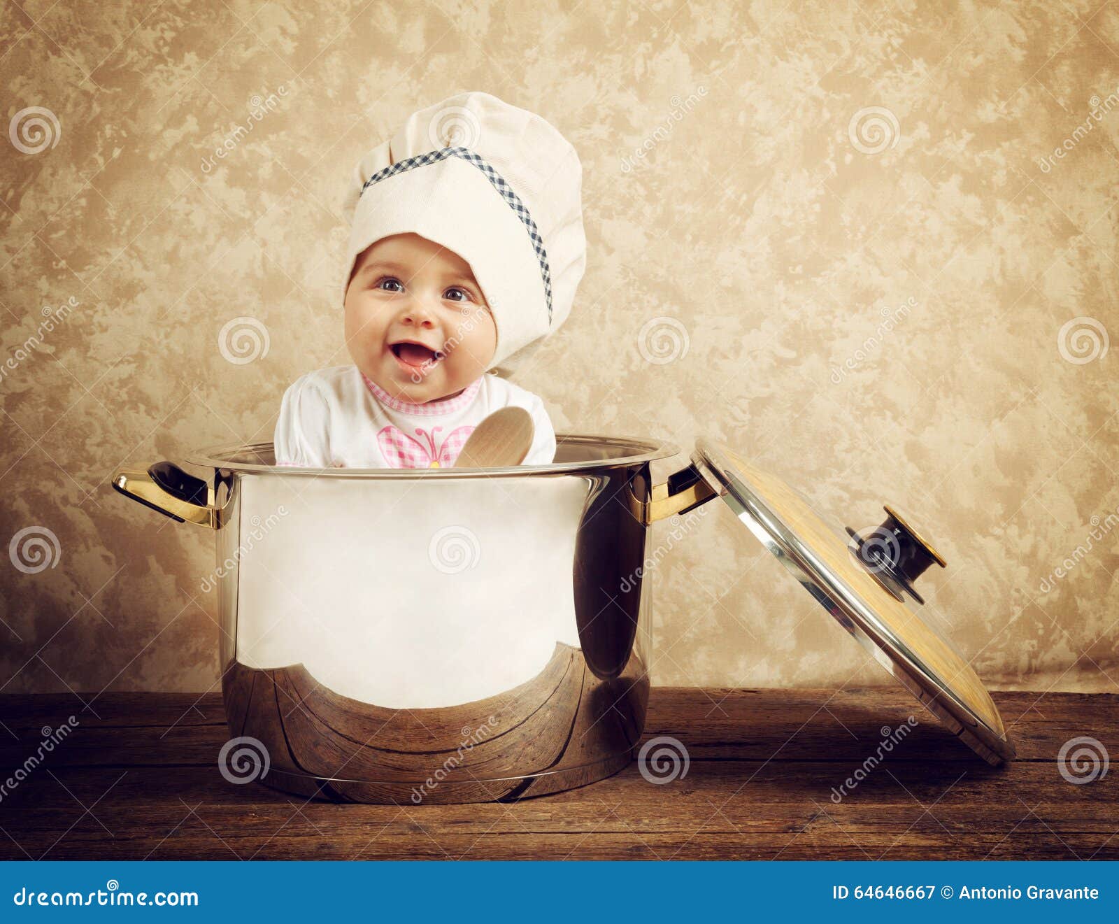 Cute Baby Chef Huge Cauldron Stock Photos - Free & Royalty-Free Stock ...