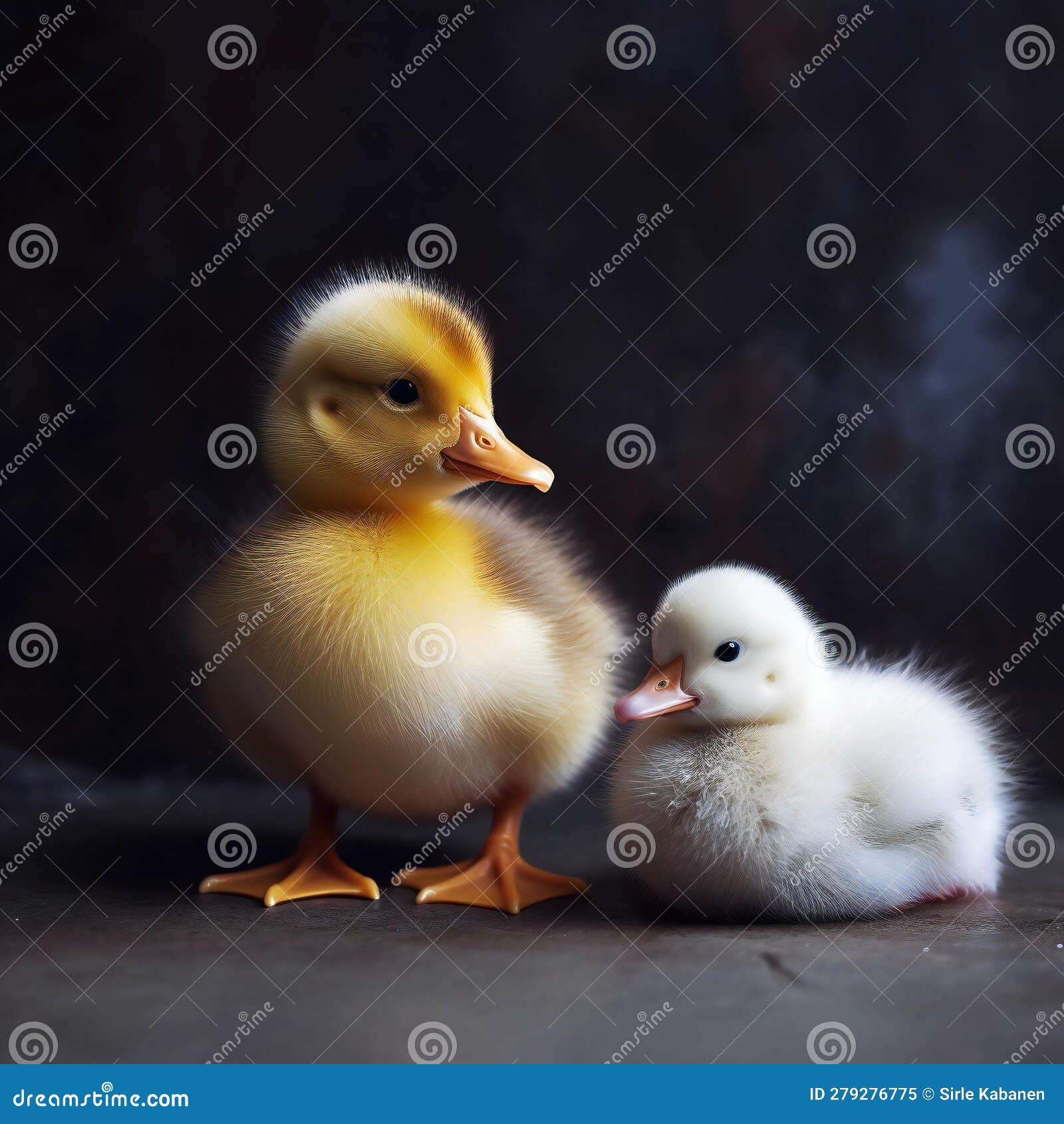 Cute Baby Chick and a Baby Duck. Created with Generative AI Stock ...