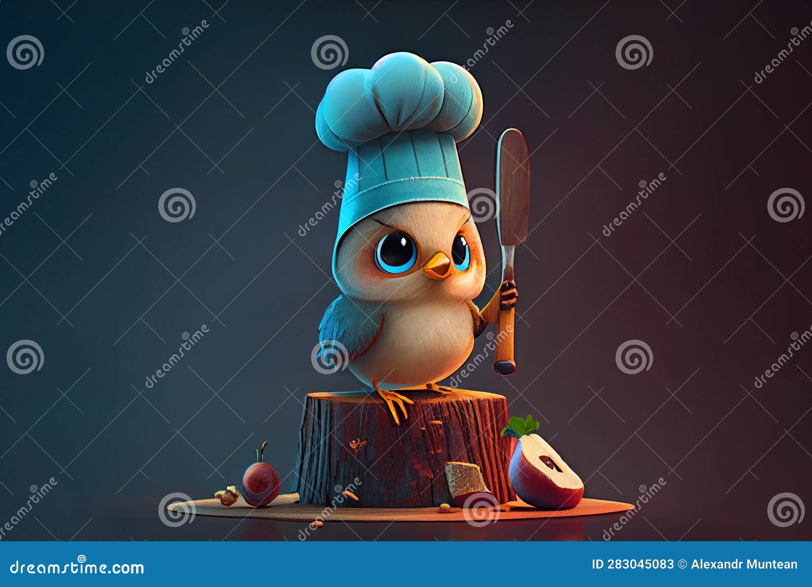 Cute baby chick chef. stock illustration. Illustration of small - 283045083