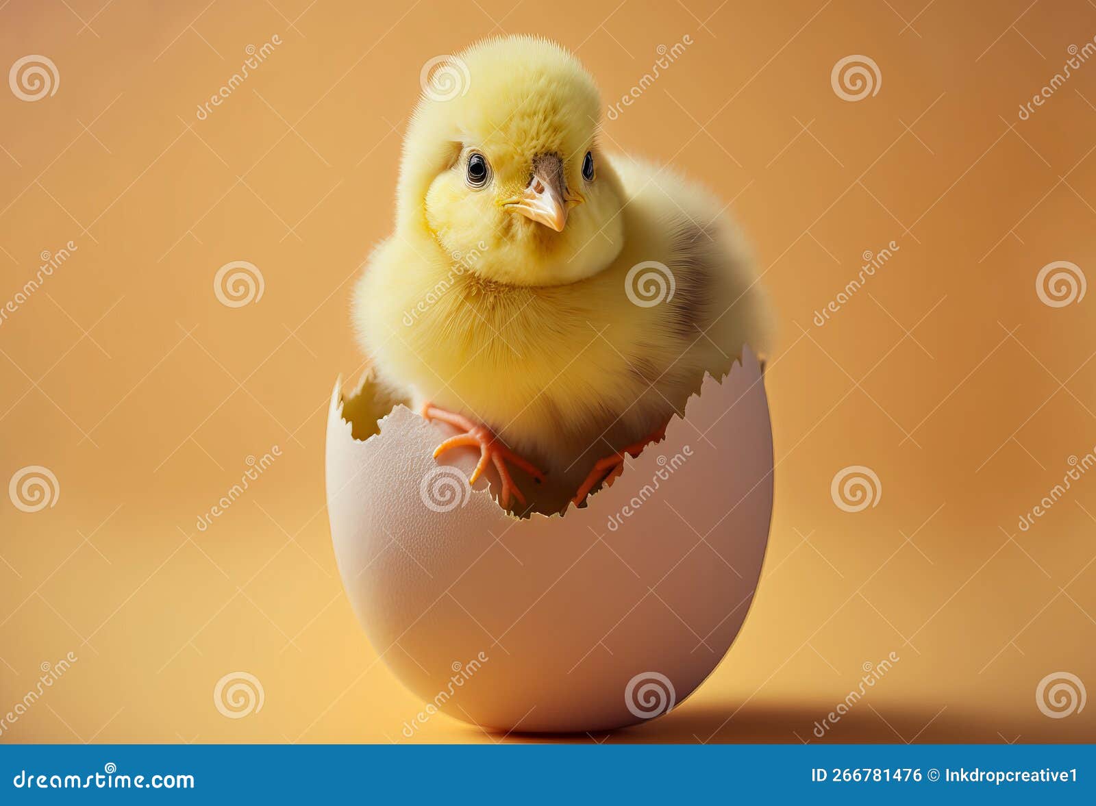 Cute Baby Chick in an Egg Shell. Spring and Easter Background Stock ...