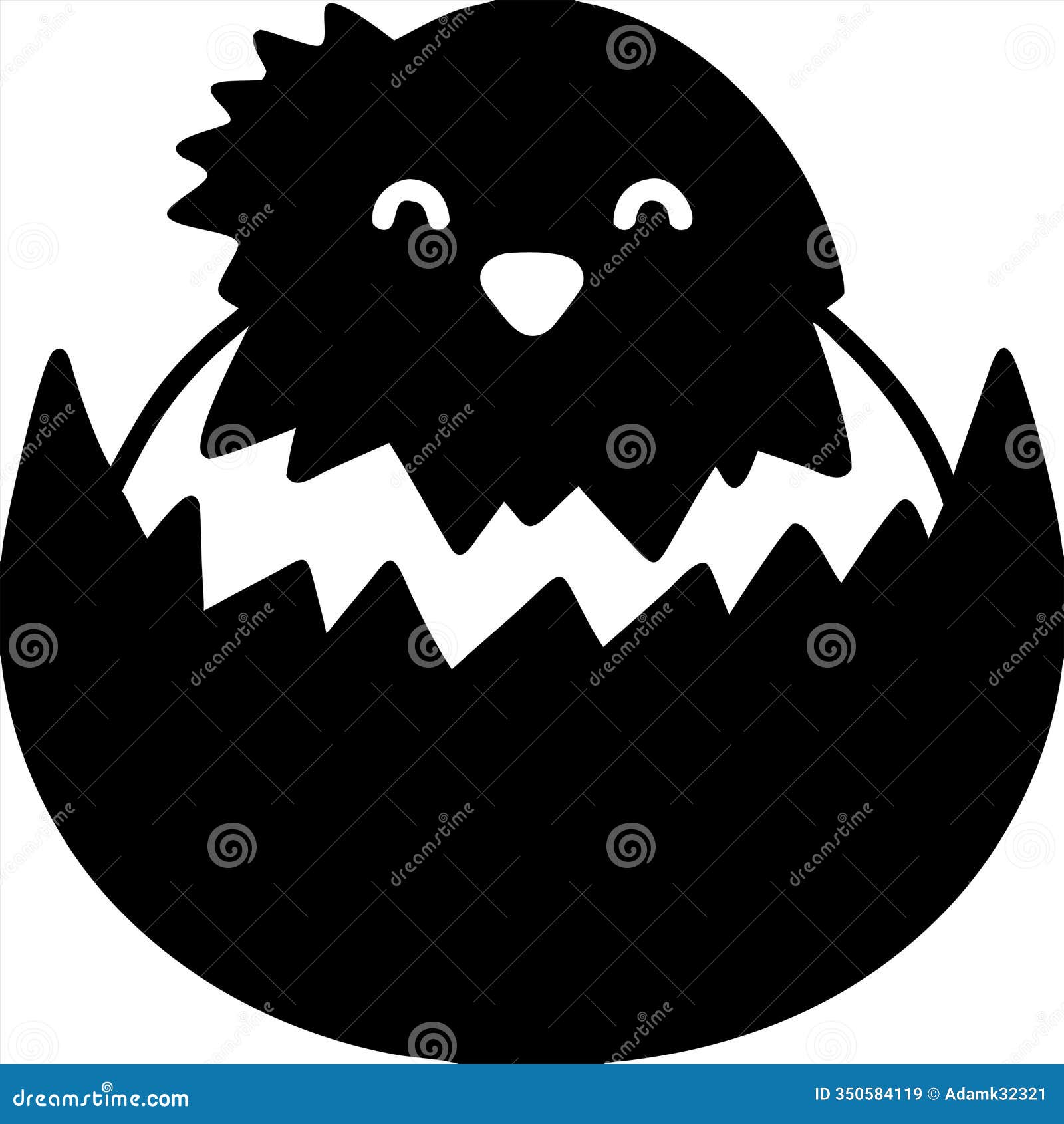 Cute Baby Chick Hatching from Egg Vector Illustration for Easter and ...