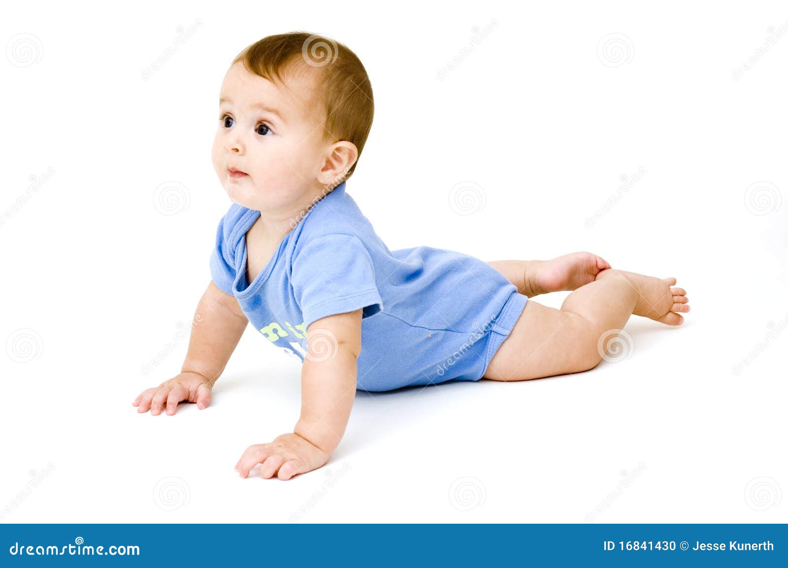 Cute Baby Crawling stock photo. Image of blue, child - 16841430