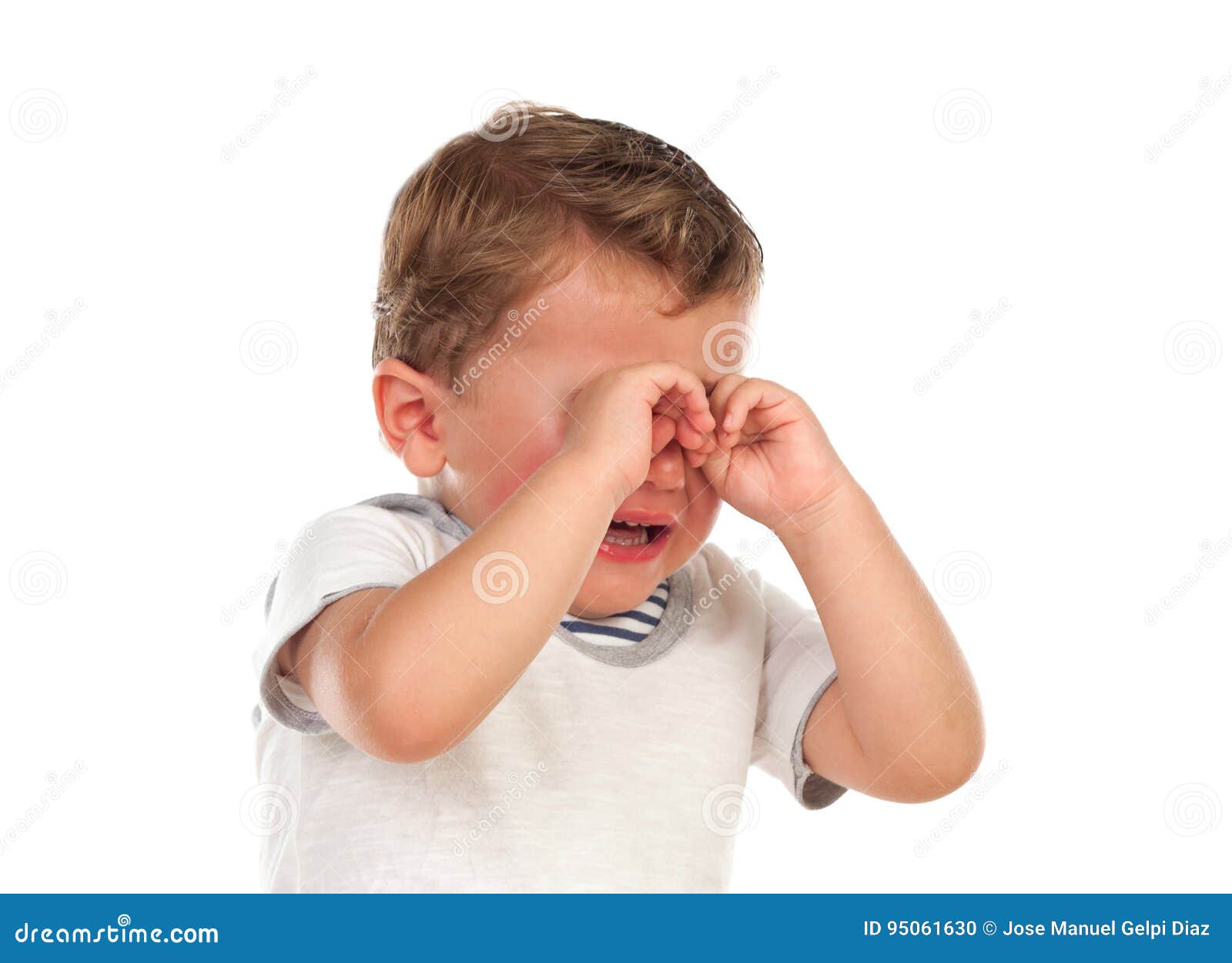 Cute baby crying stock photo. Image of caucasian, human - 95061630