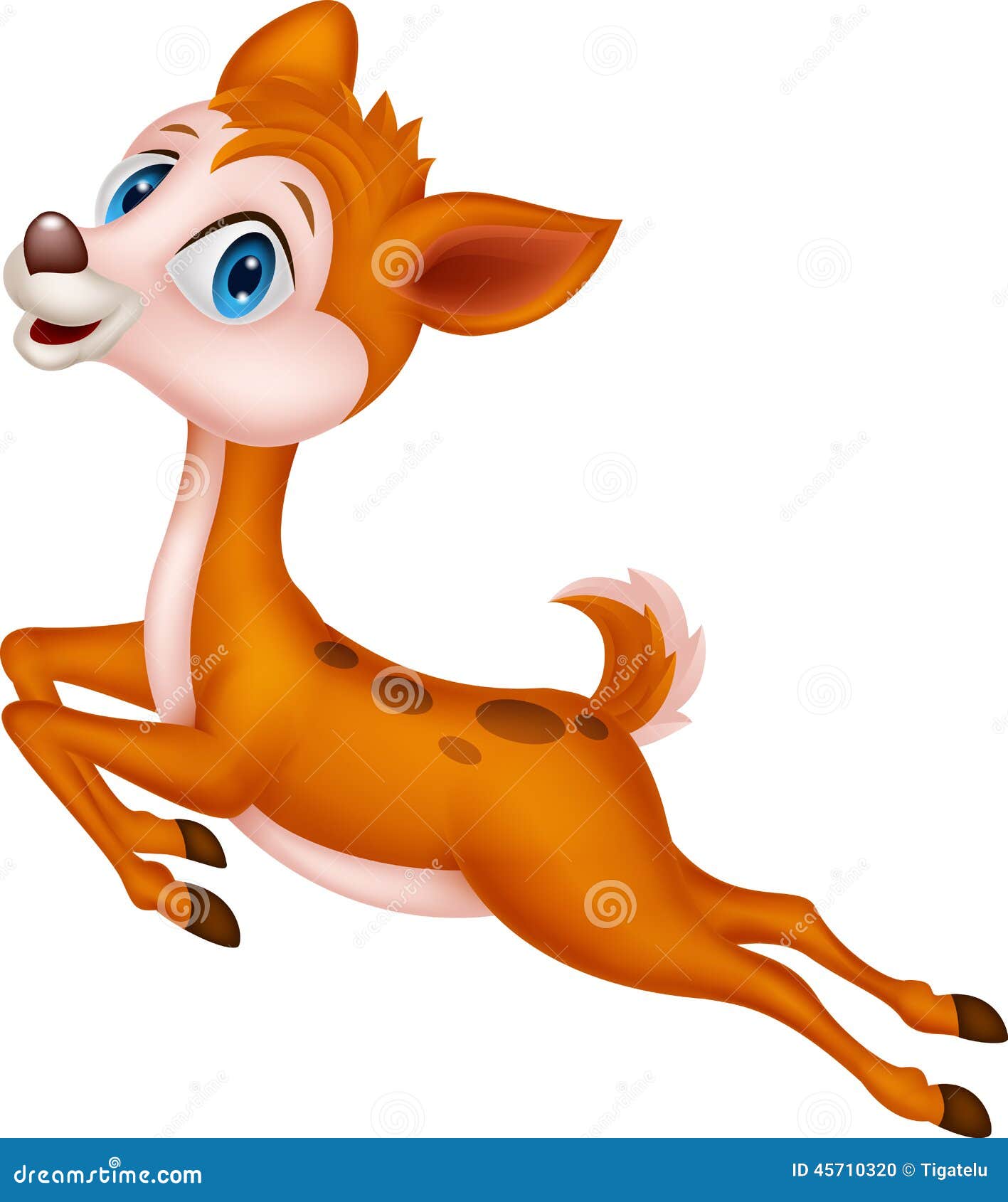 Cute Baby Deer Cartoon Jumping Stock Vector - Illustration of hooves ...