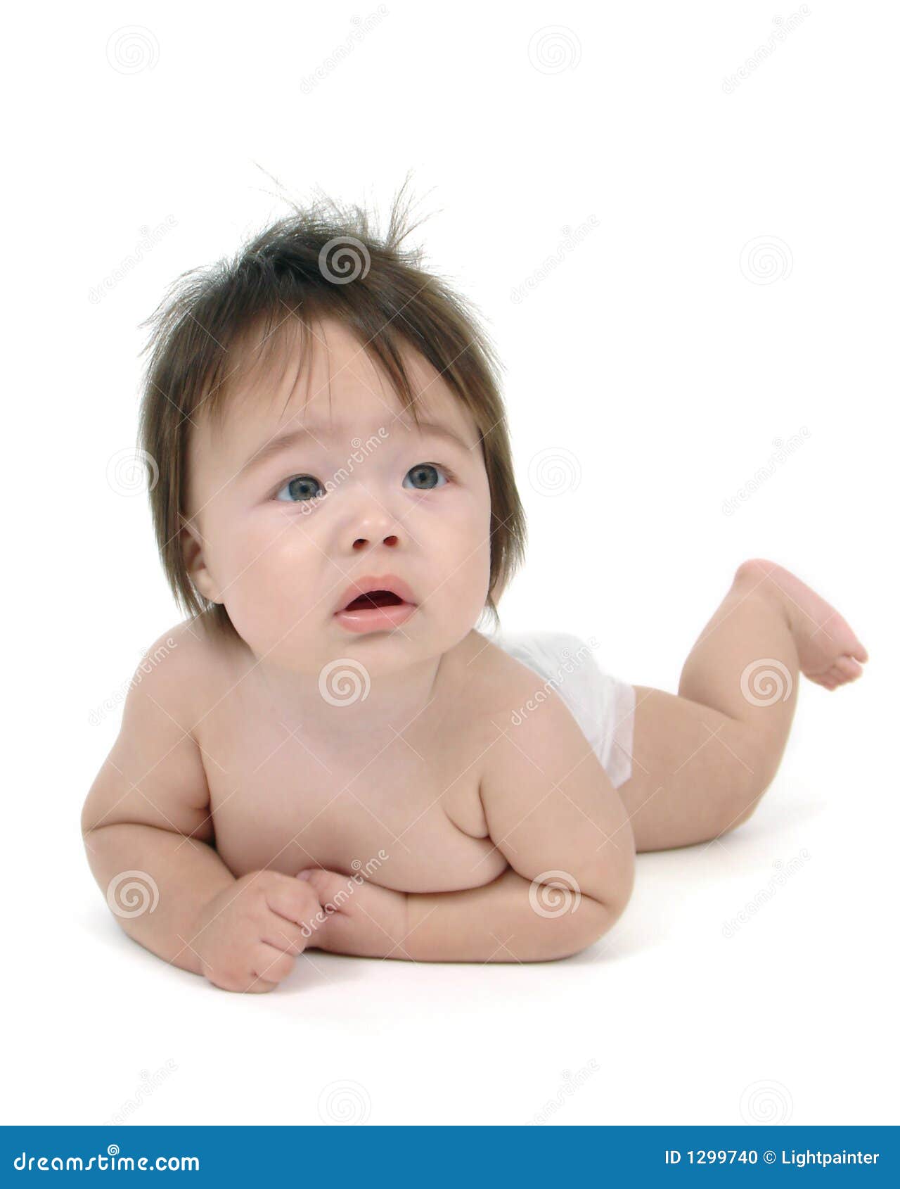 Cute baby with diaper stock photo. Image of chest, isolated - 1299740