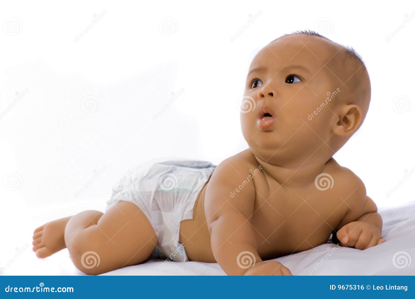 Cute Baby With Diaper On White Background Royalty-Free Stock Image ...