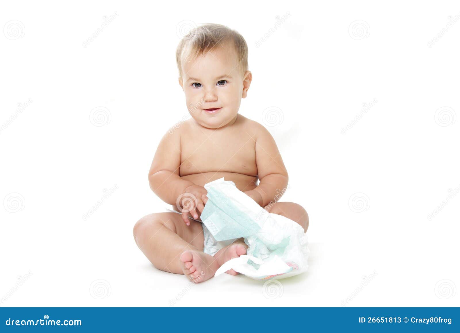 Cute baby with diapers stock image. Image of little, beautiful - 26651813