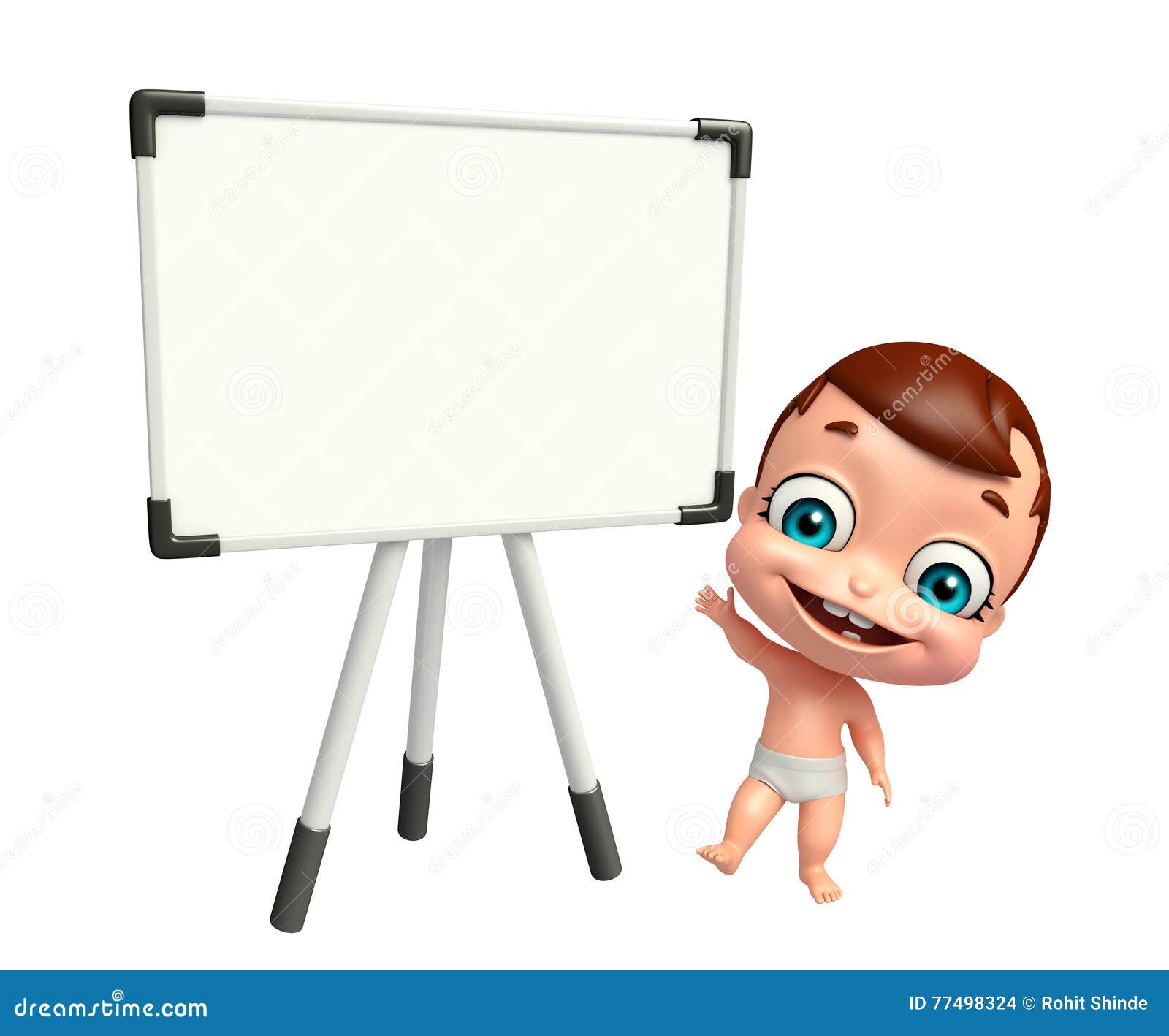 Cute Baby with Display Board Stock Illustration - Illustration of ...