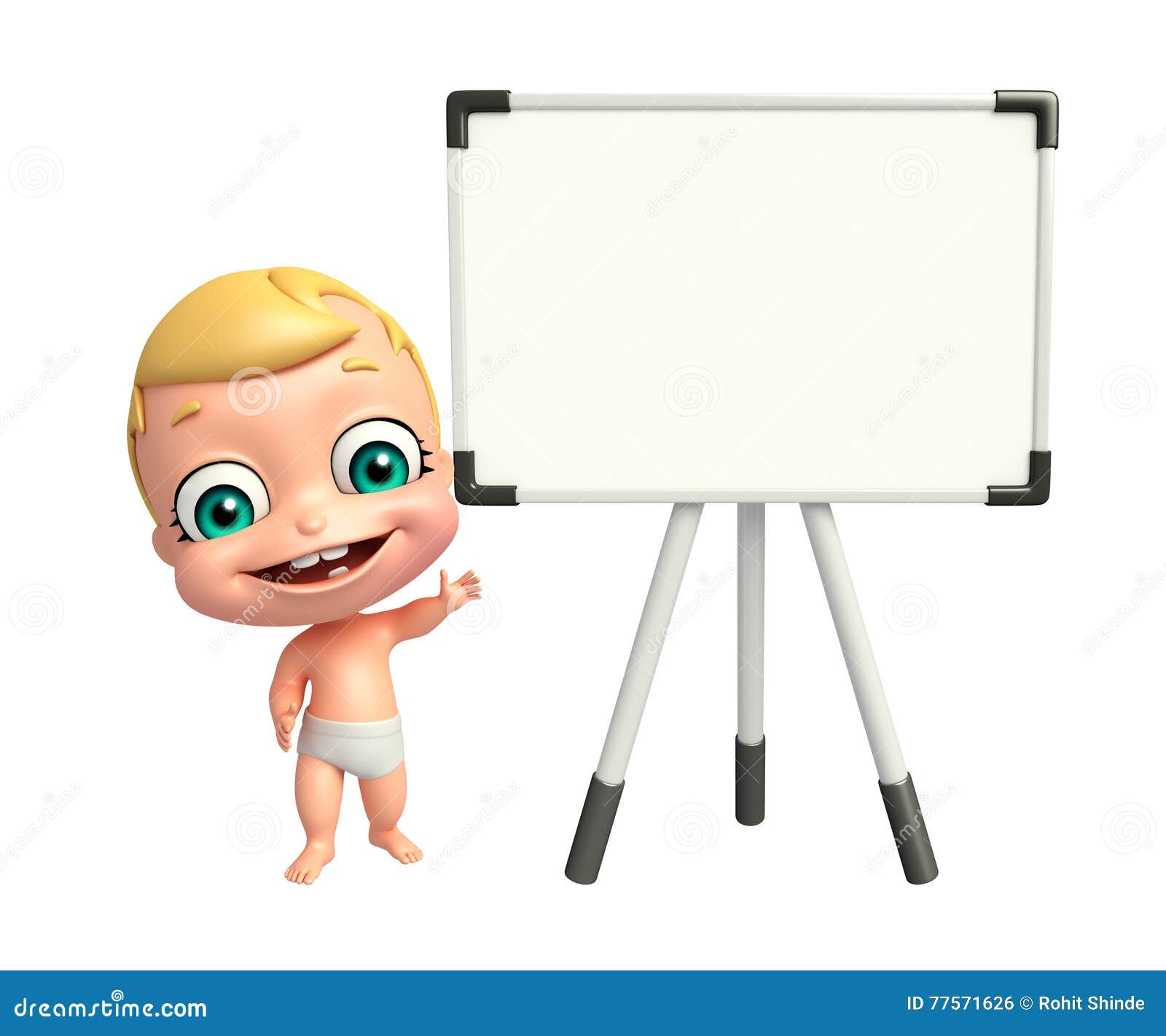 Cute Baby with Display Board Stock Illustration - Illustration of ...