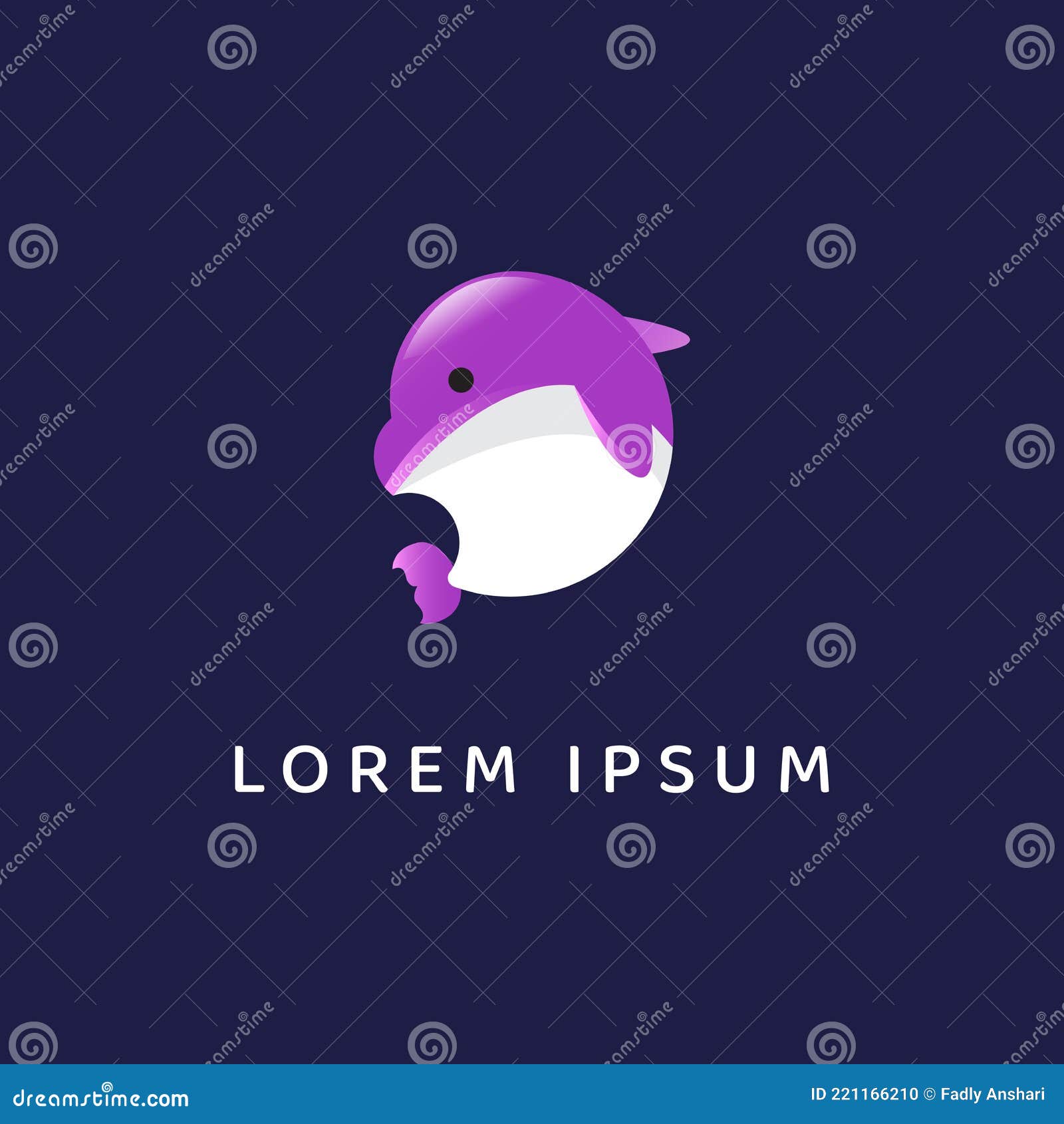 Cute Baby Dolphin Logo Template. Vector Illustration Stock Vector ...