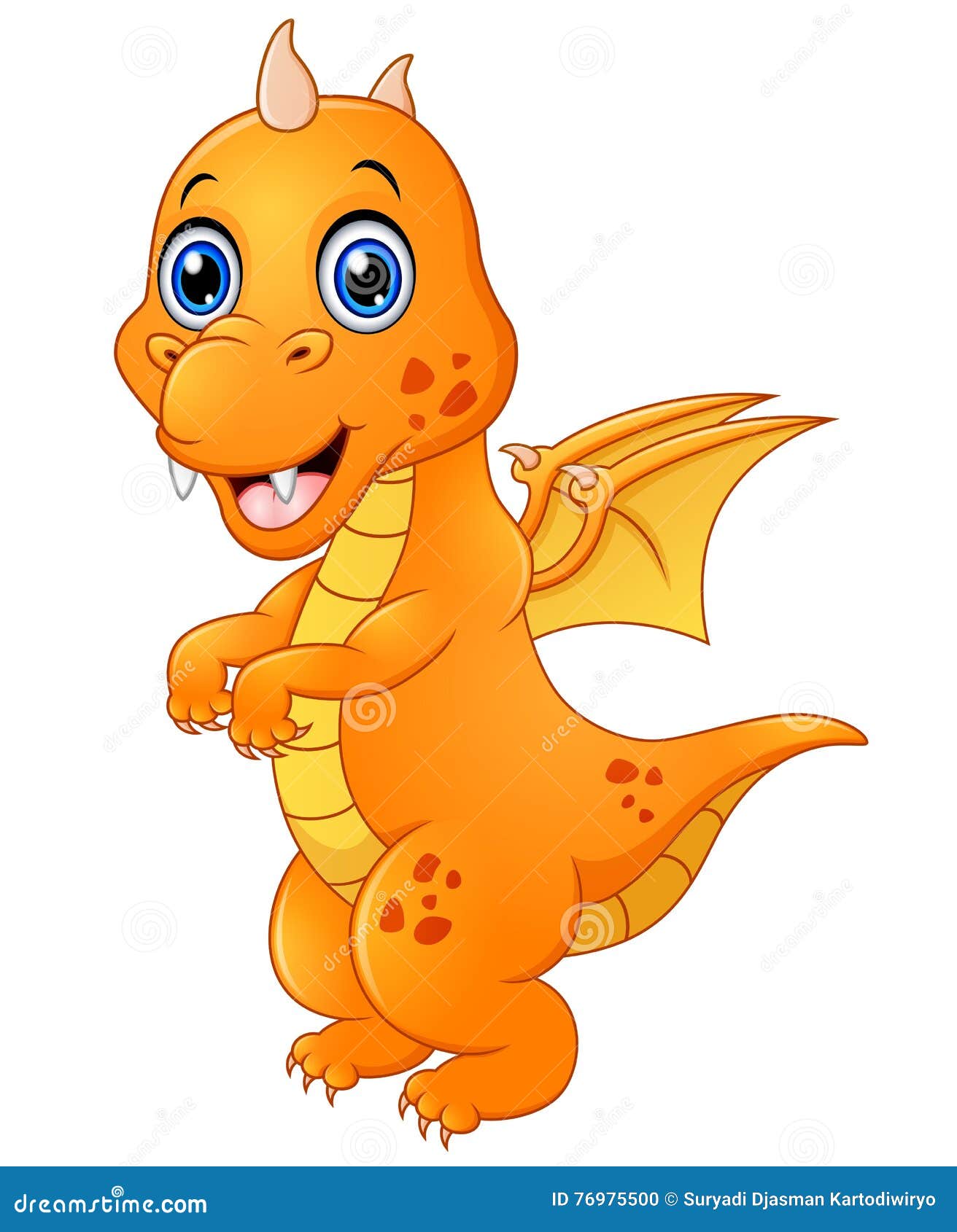 Cute baby dragon standing stock vector. Illustration of cute - 76975500