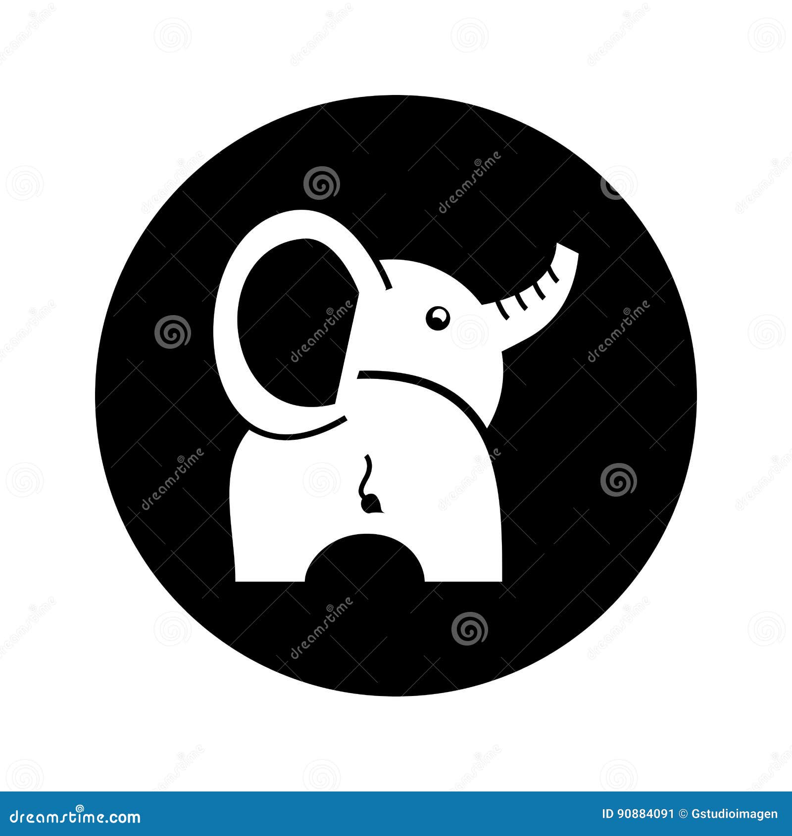 Cute baby elephant icon stock vector. Illustration of little - 90884091