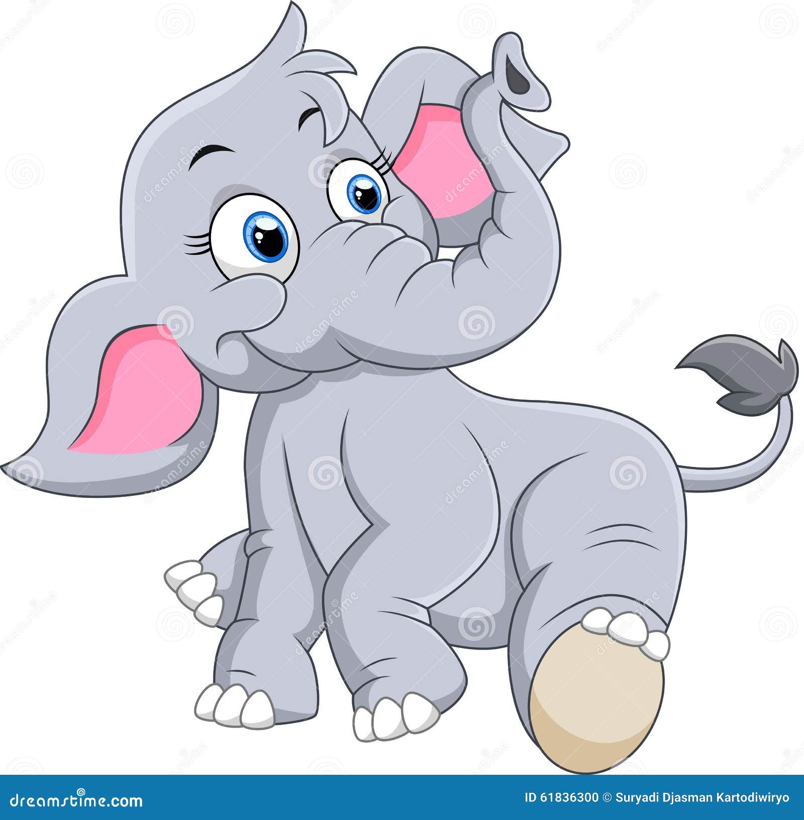 Cute baby elephant stock illustration. Illustration of elephant - 61836300