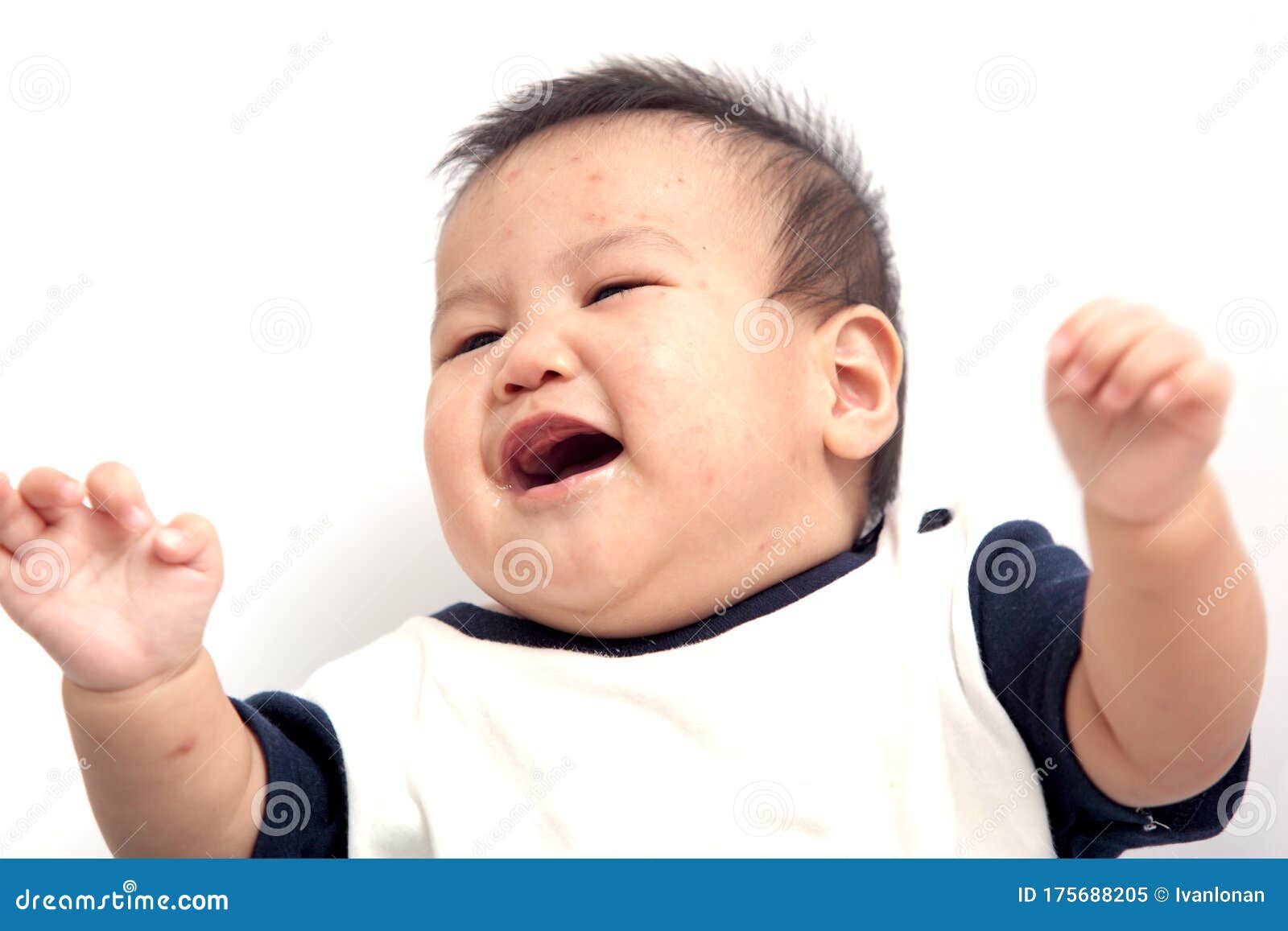Cute Baby Expression Isolated with White Stock Image - Image of ...