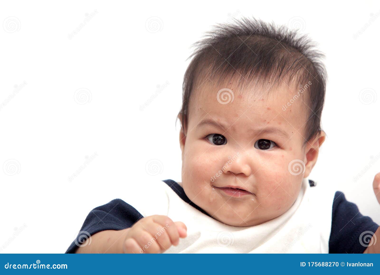 Cute Baby Expression Isolated with White Stock Photo - Image of ...