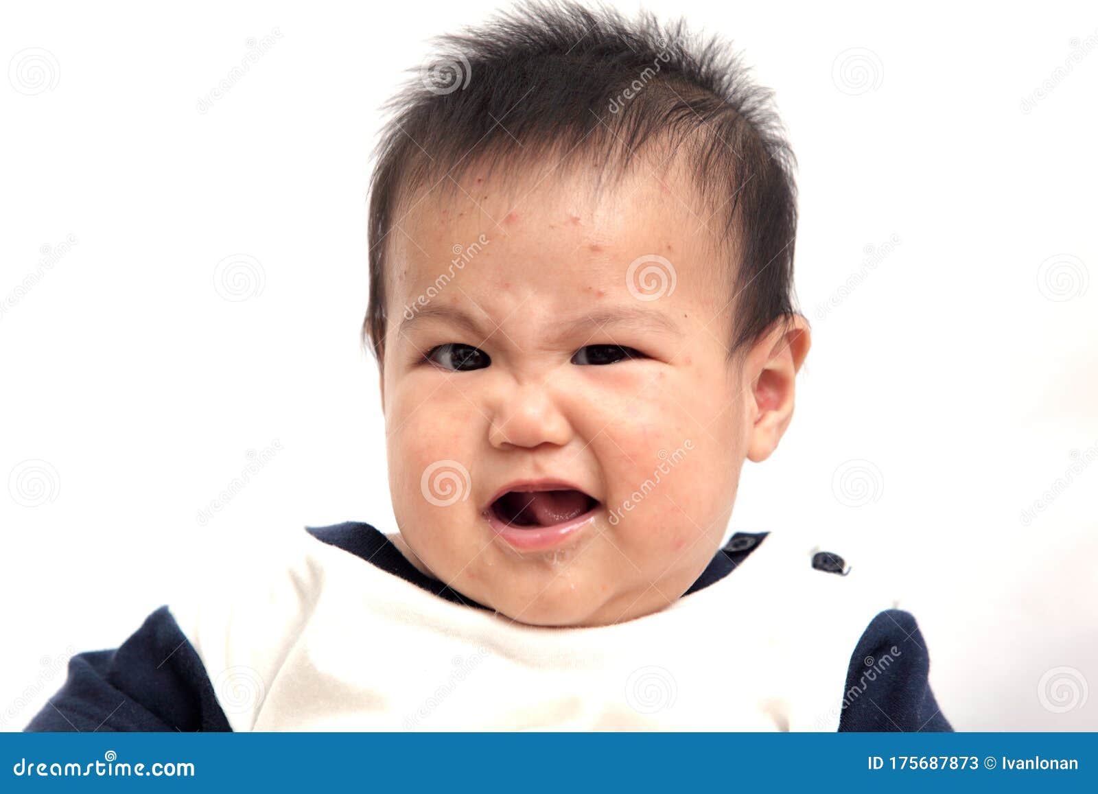 Cute Baby Expression Isolated with White Stock Image - Image of ...