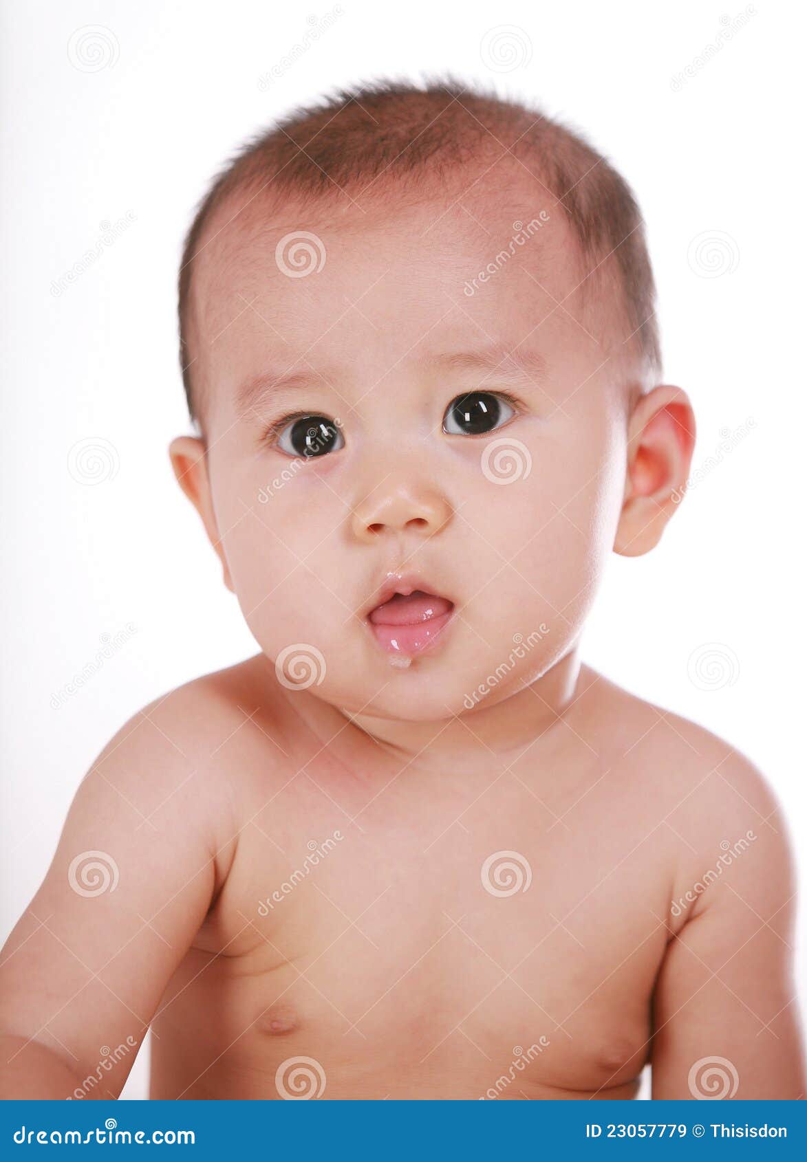 Baby Face While Playing With A Magnifying Glass, Which Makes A Funny ...