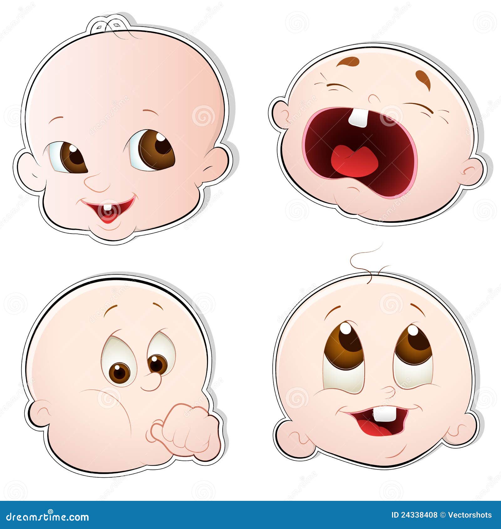 Cute Baby Faces stock vector. Illustration of asian, child - 24338408