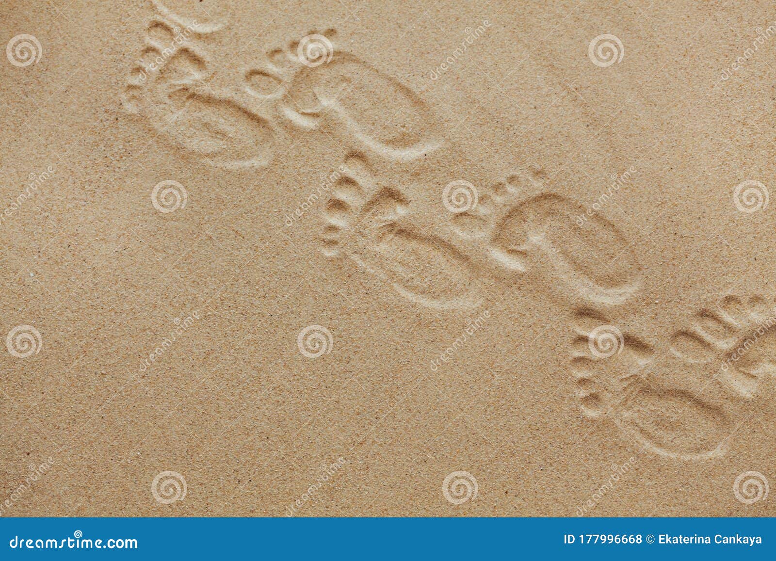 Cute Baby Footsteps on Sandy Beach with Space for Text or Design Stock ...