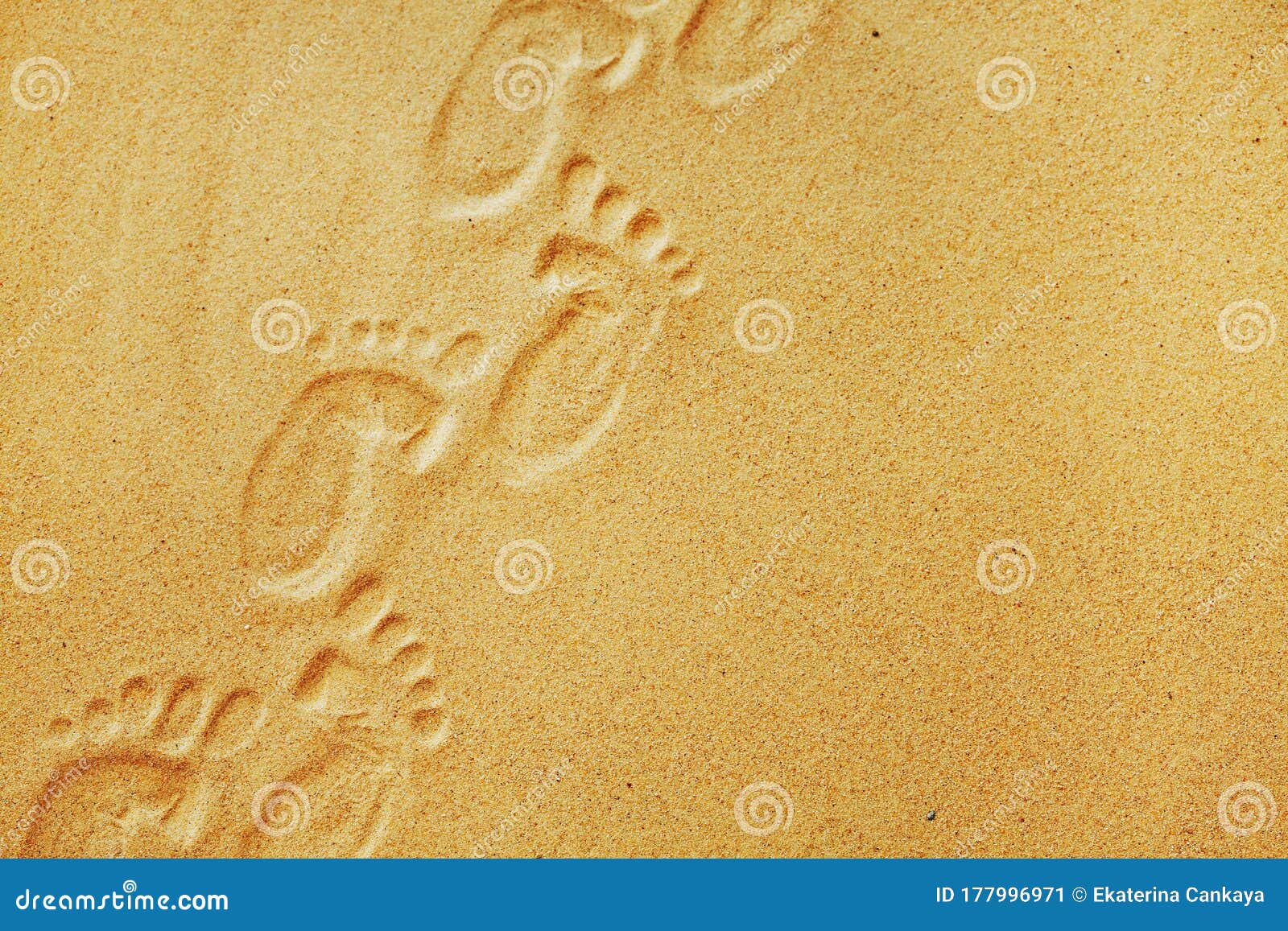 Cute Baby Footsteps on Sandy Beach with Space for Text or Design Stock ...