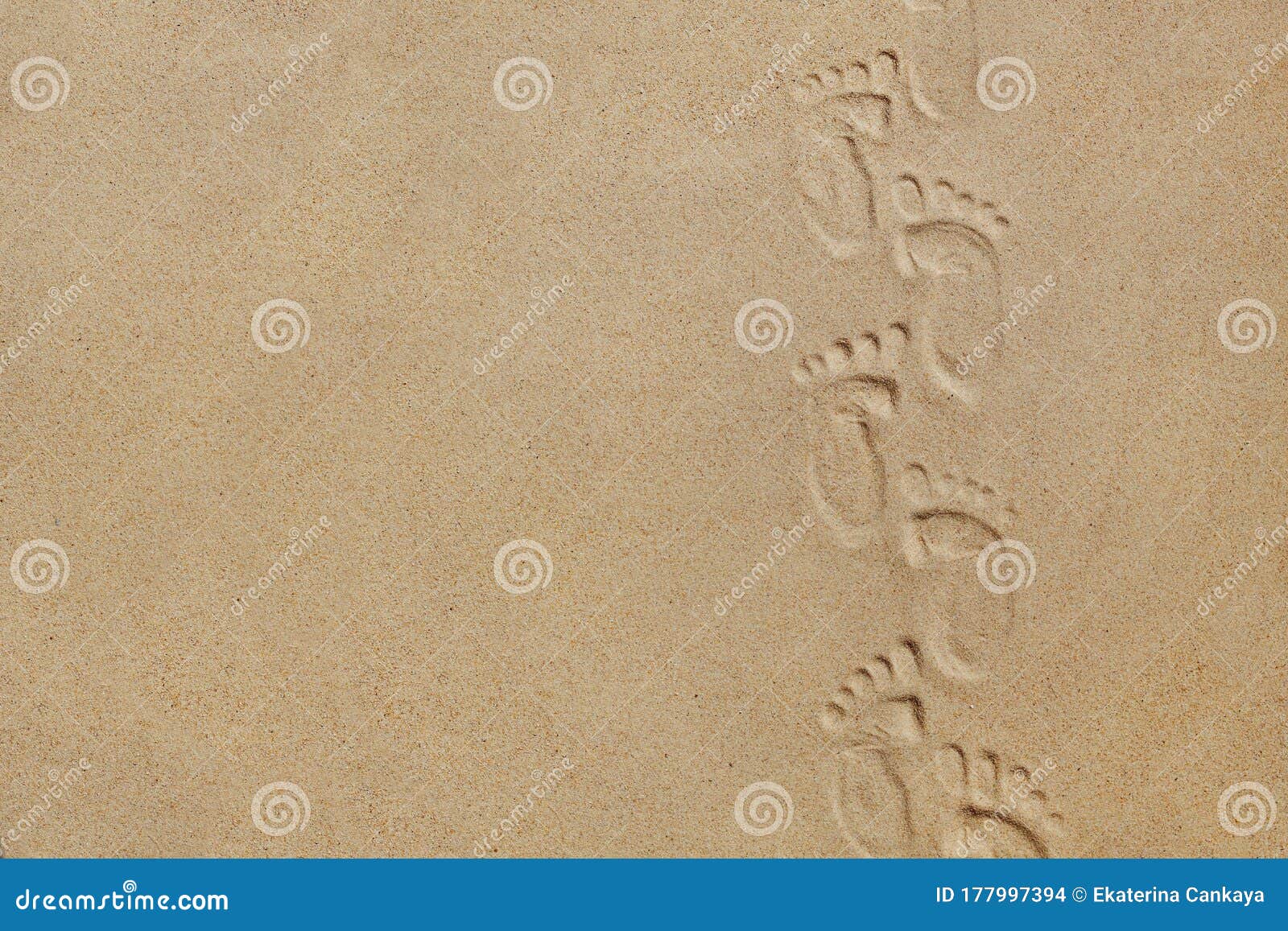 Cute Baby Footsteps on Sandy Beach with Space for Text or Design Stock ...