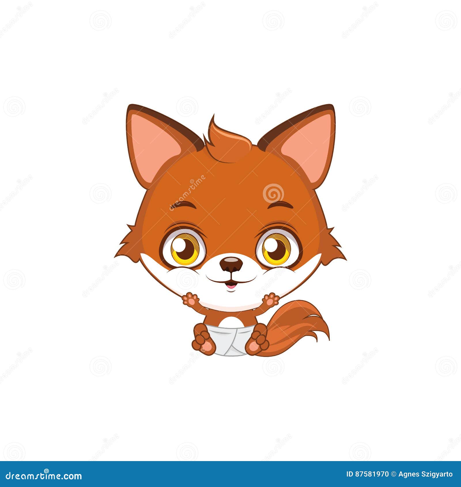 Cute baby fox illustration stock vector. Illustration of sweet - 87581970