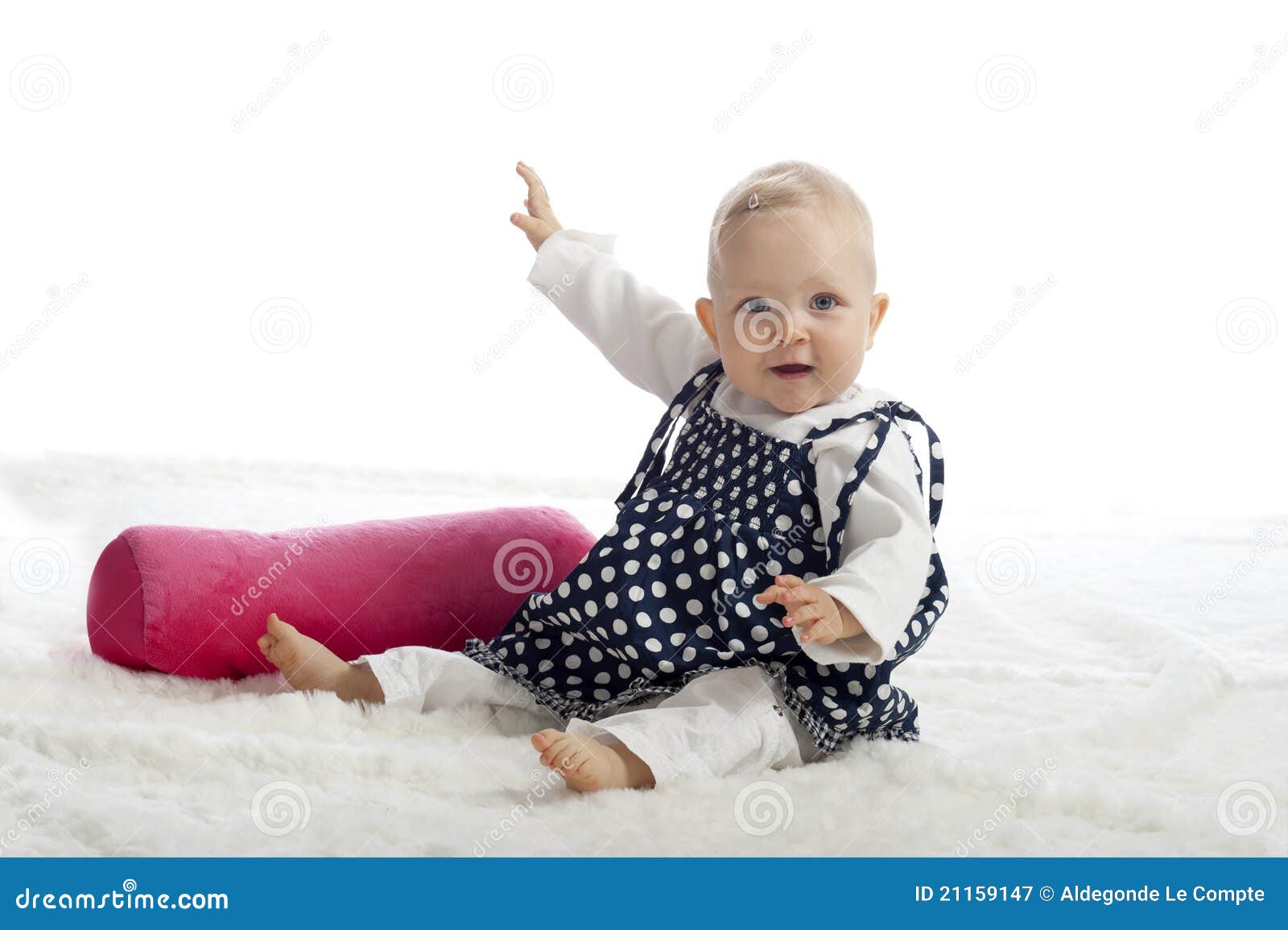 Cute baby girl stock image. Image of hurray, white, vertical - 21159147