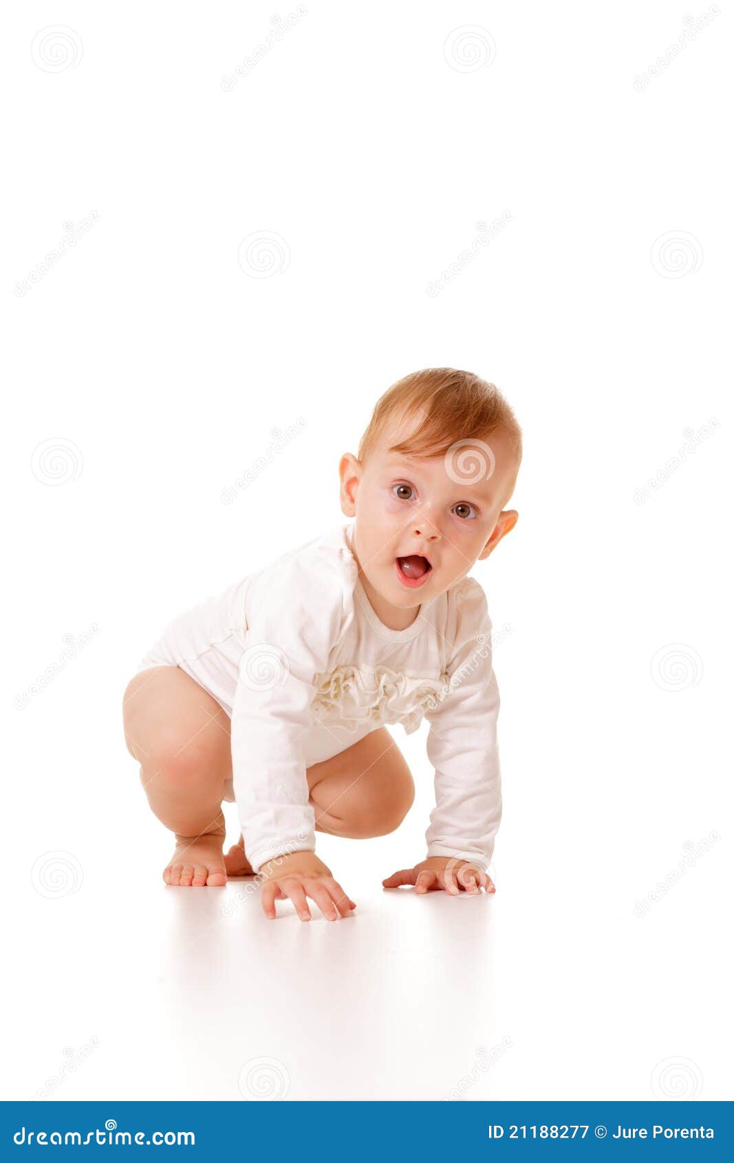 Cute baby girl crawling stock image. Image of crawl, cute - 21188277