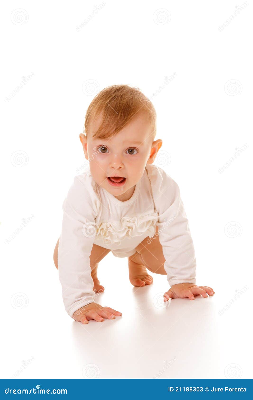 Cute baby girl crawling stock image. Image of little - 21188303