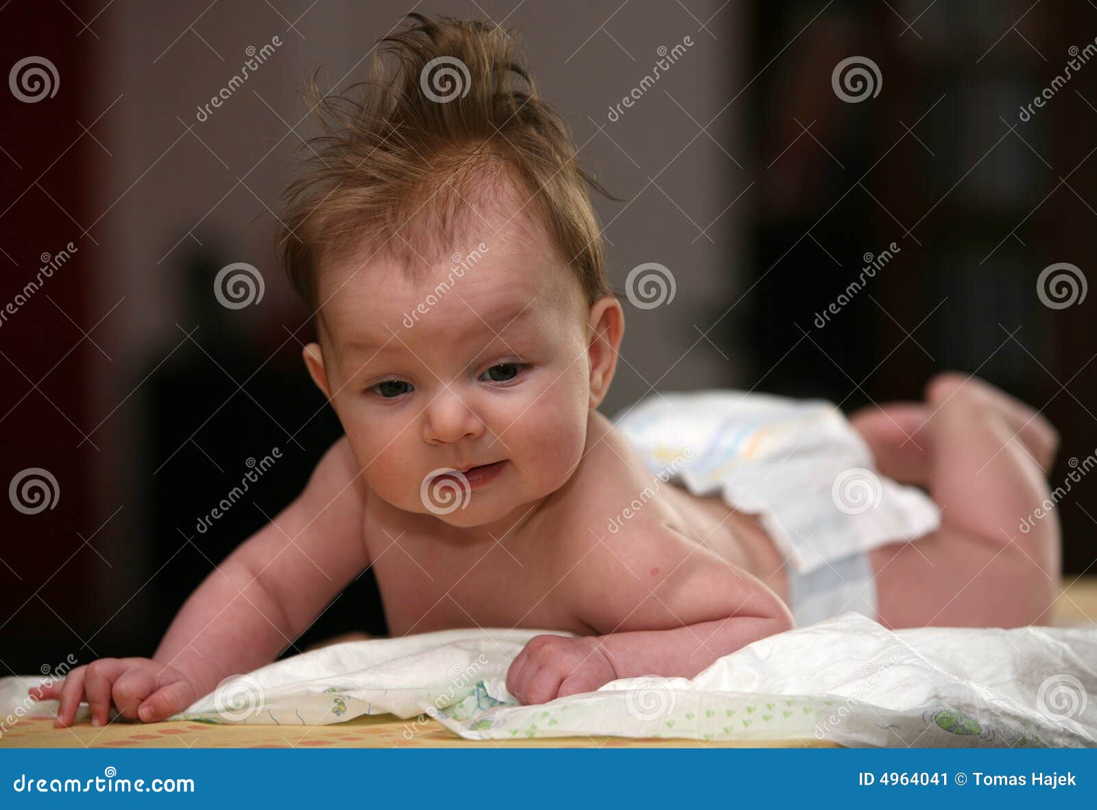 Cute baby girl in nappy stock image. Image of bonnie, single - 4964041